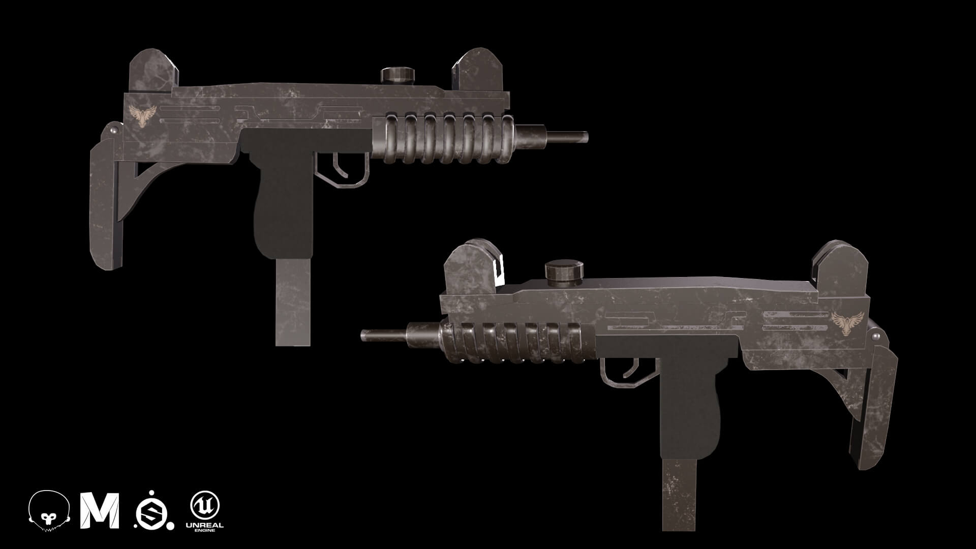 Uzi ( sub machine gun 3D ) 3D Render by swastikchandra3d
