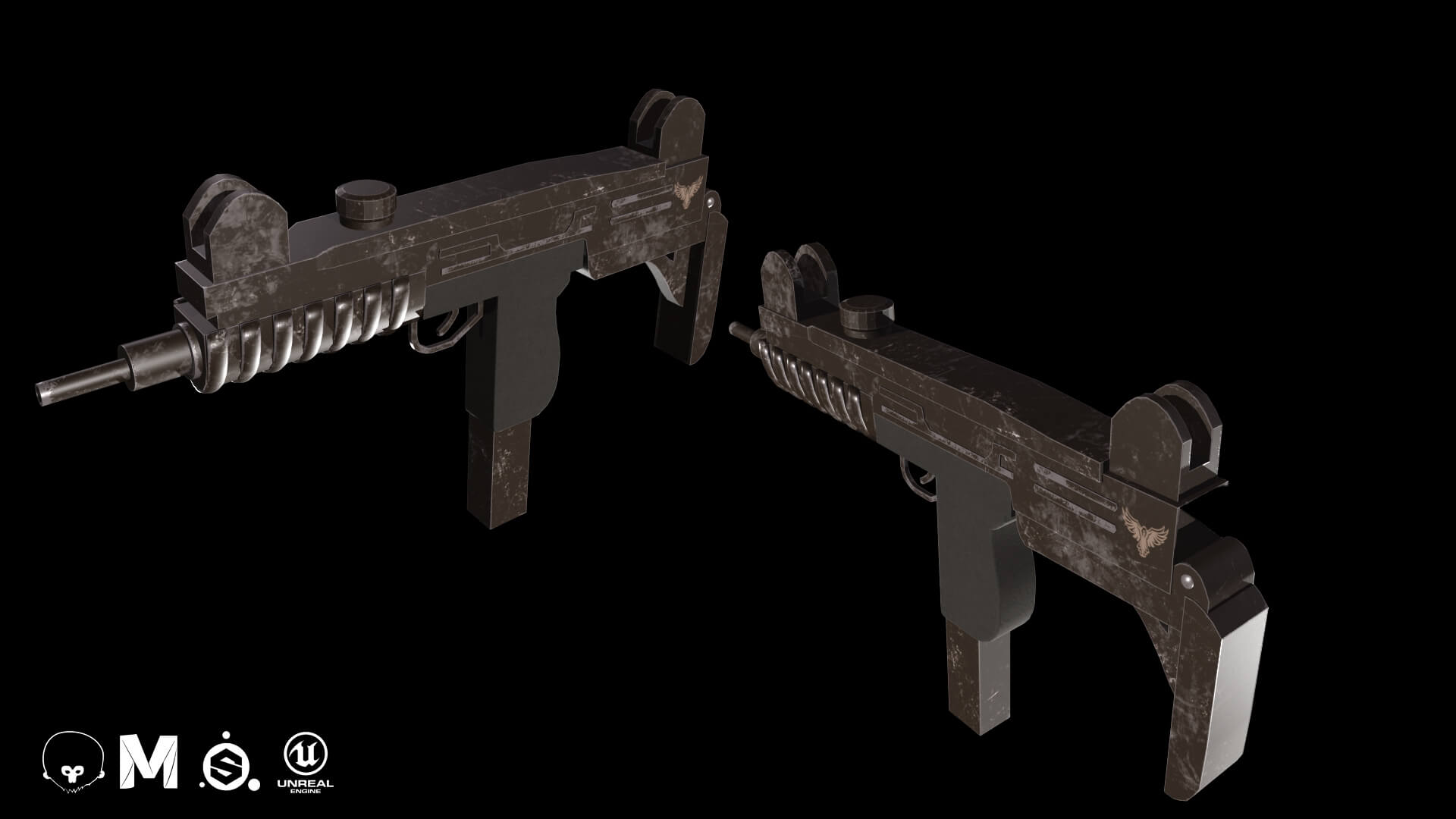 Uzi ( sub machine gun 3D ) 3D Render by swastikchandra3d