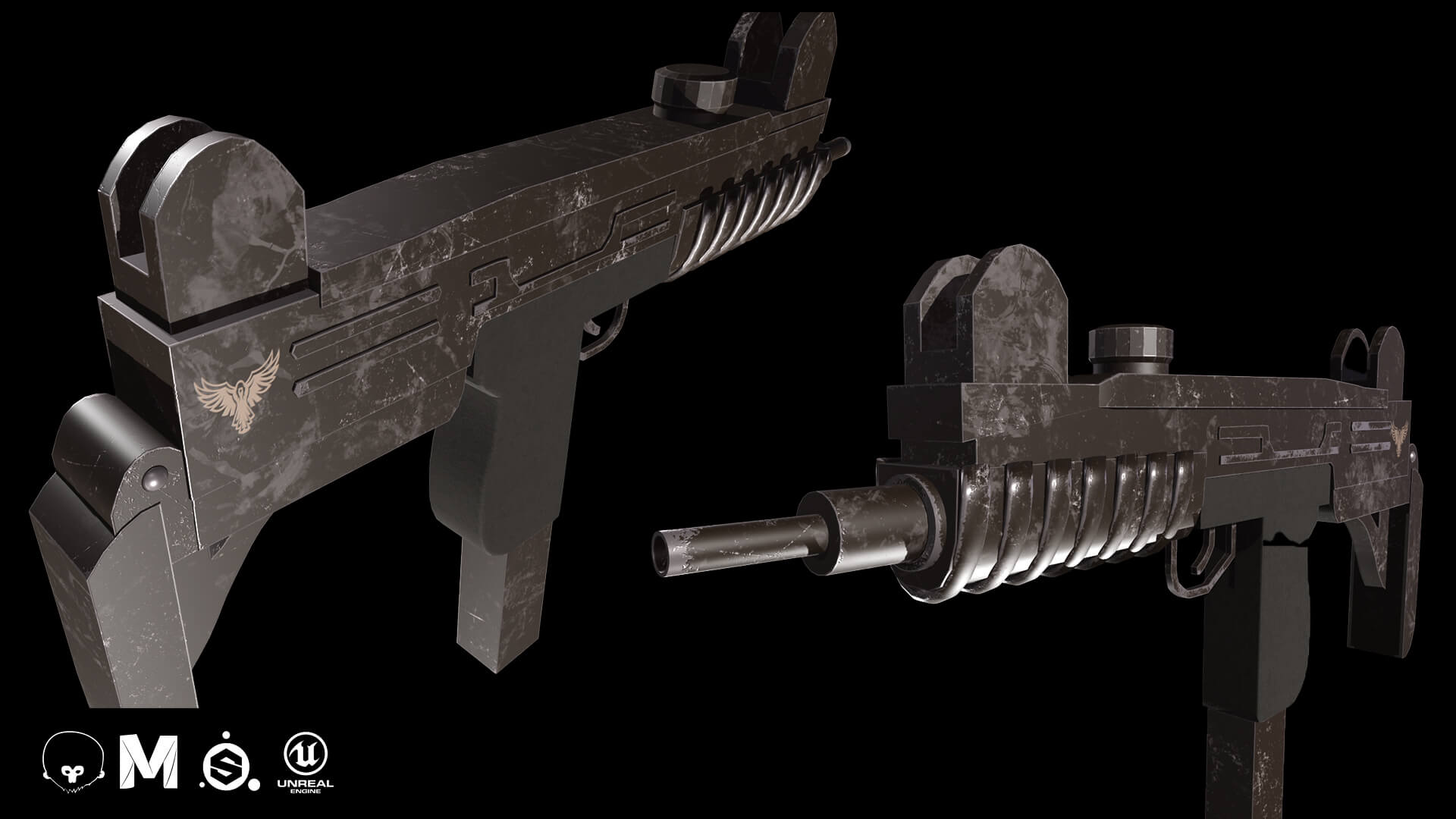 Uzi ( sub machine gun 3D ) 3D Render by swastikchandra3d