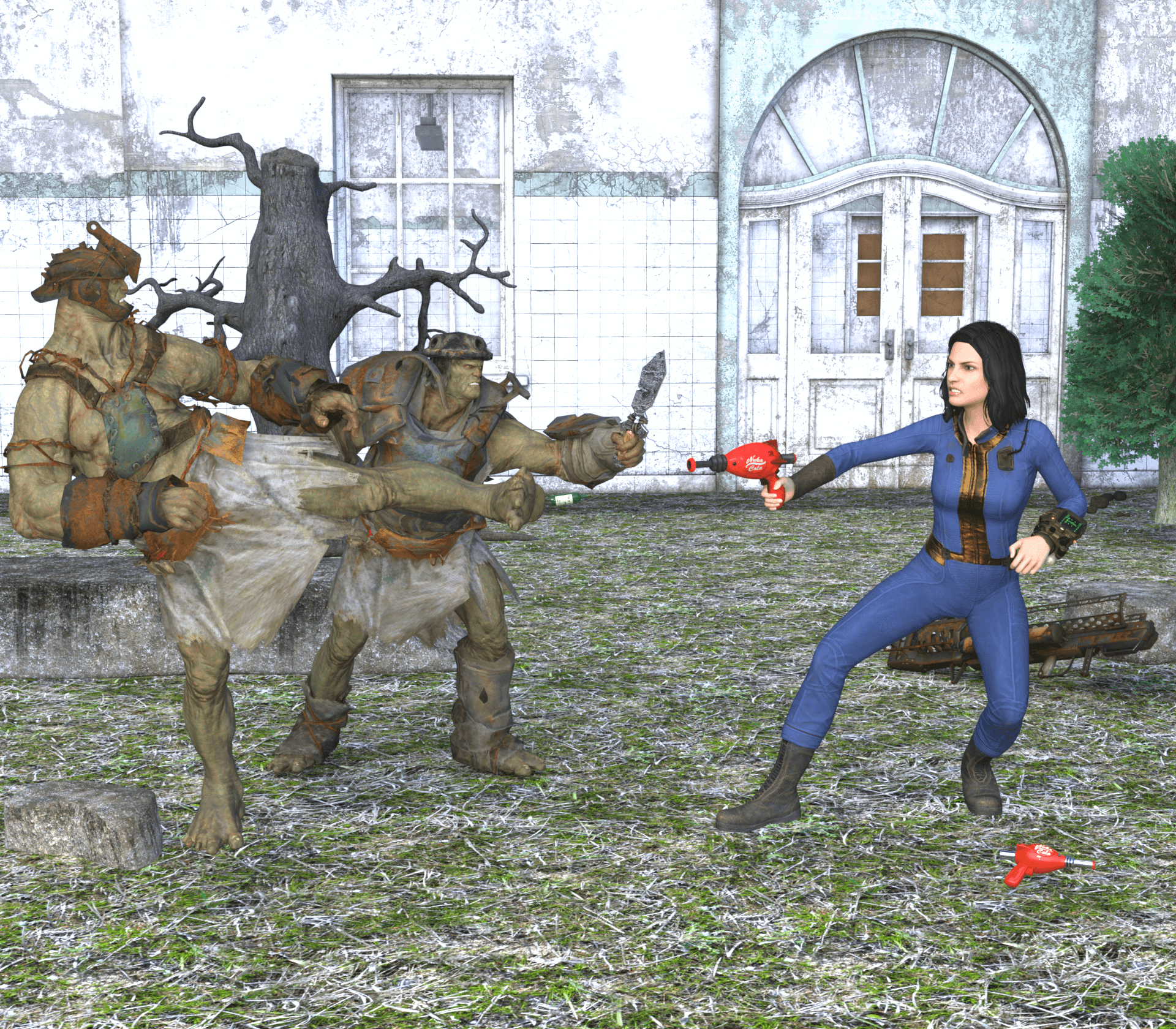 fallout fight. 3D Render, Digital Art by SweeP