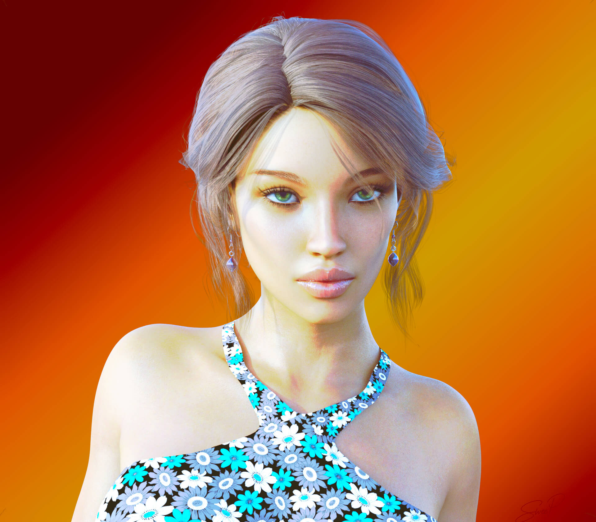 Gina 3D Render, Digital Art by SweeP