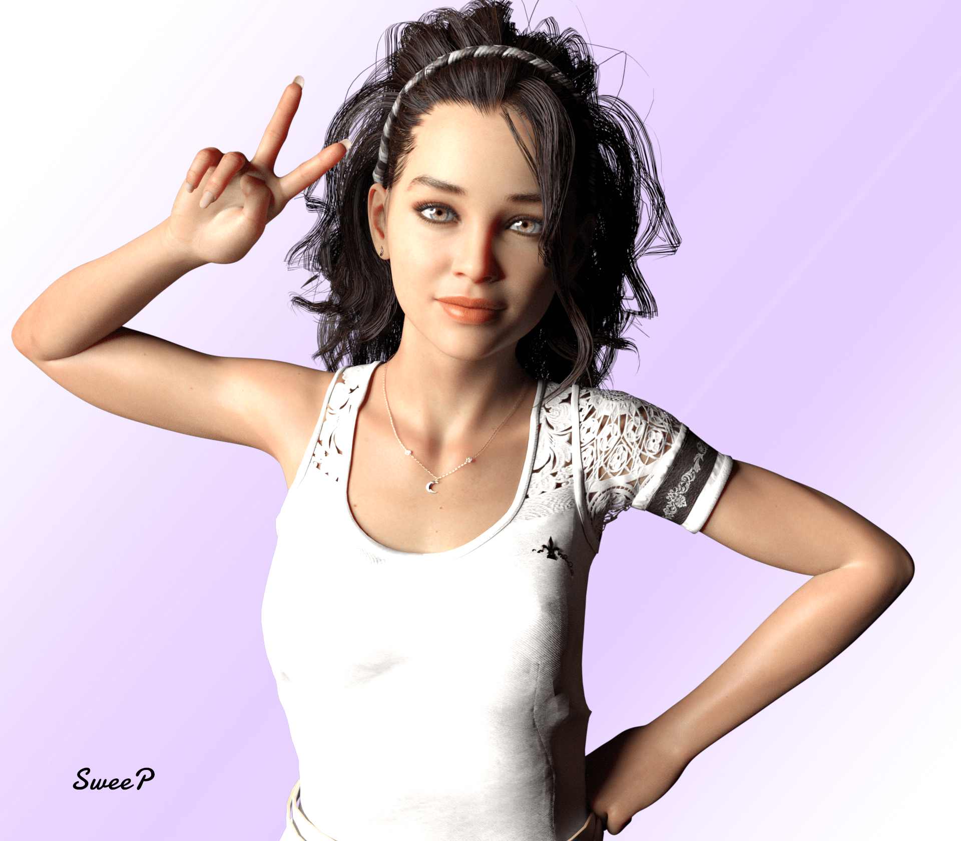 Luna. 3D Render, Digital Art by SweeP