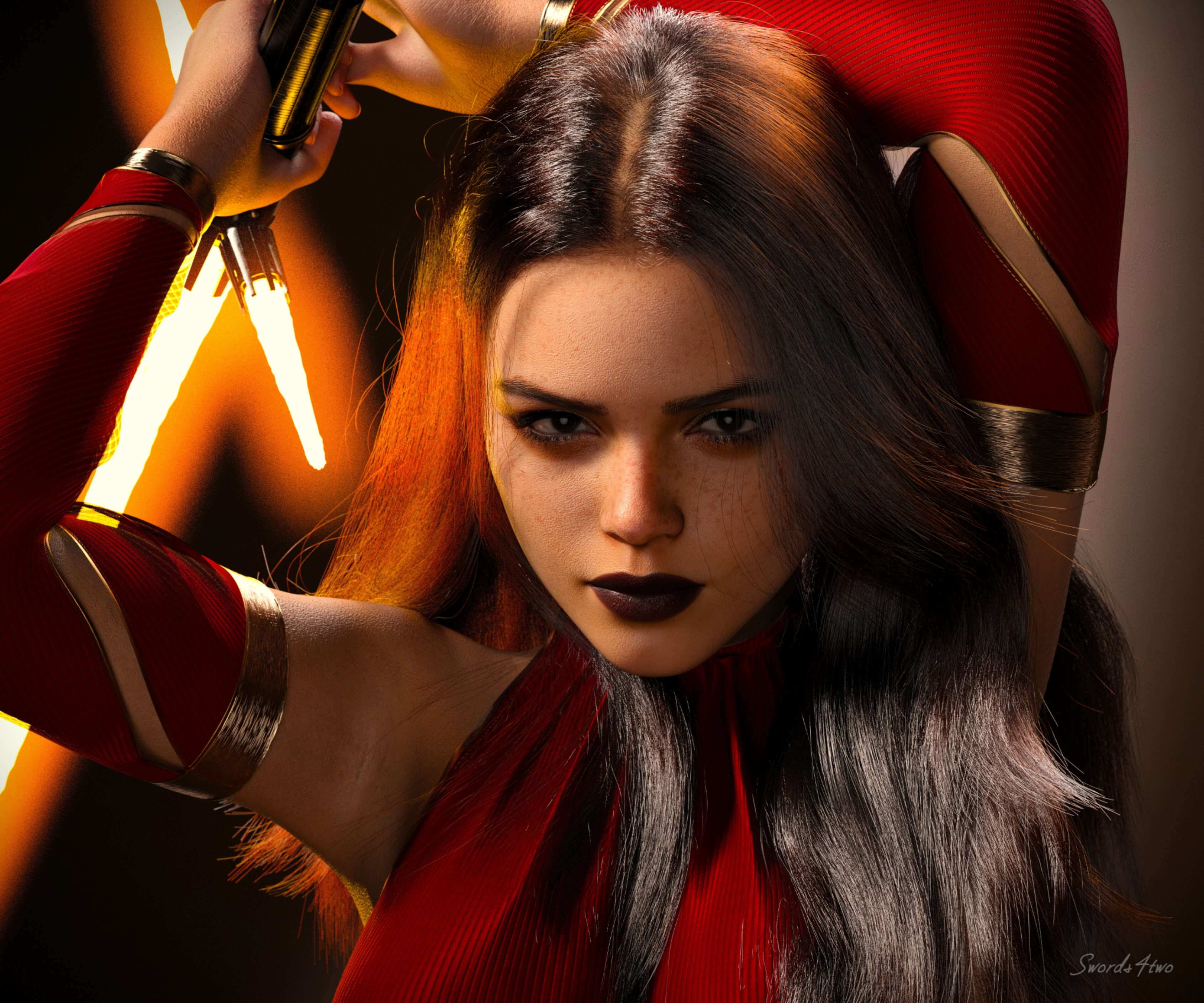 Jenny the Jedi 3D Render, Digital Art by swords4two