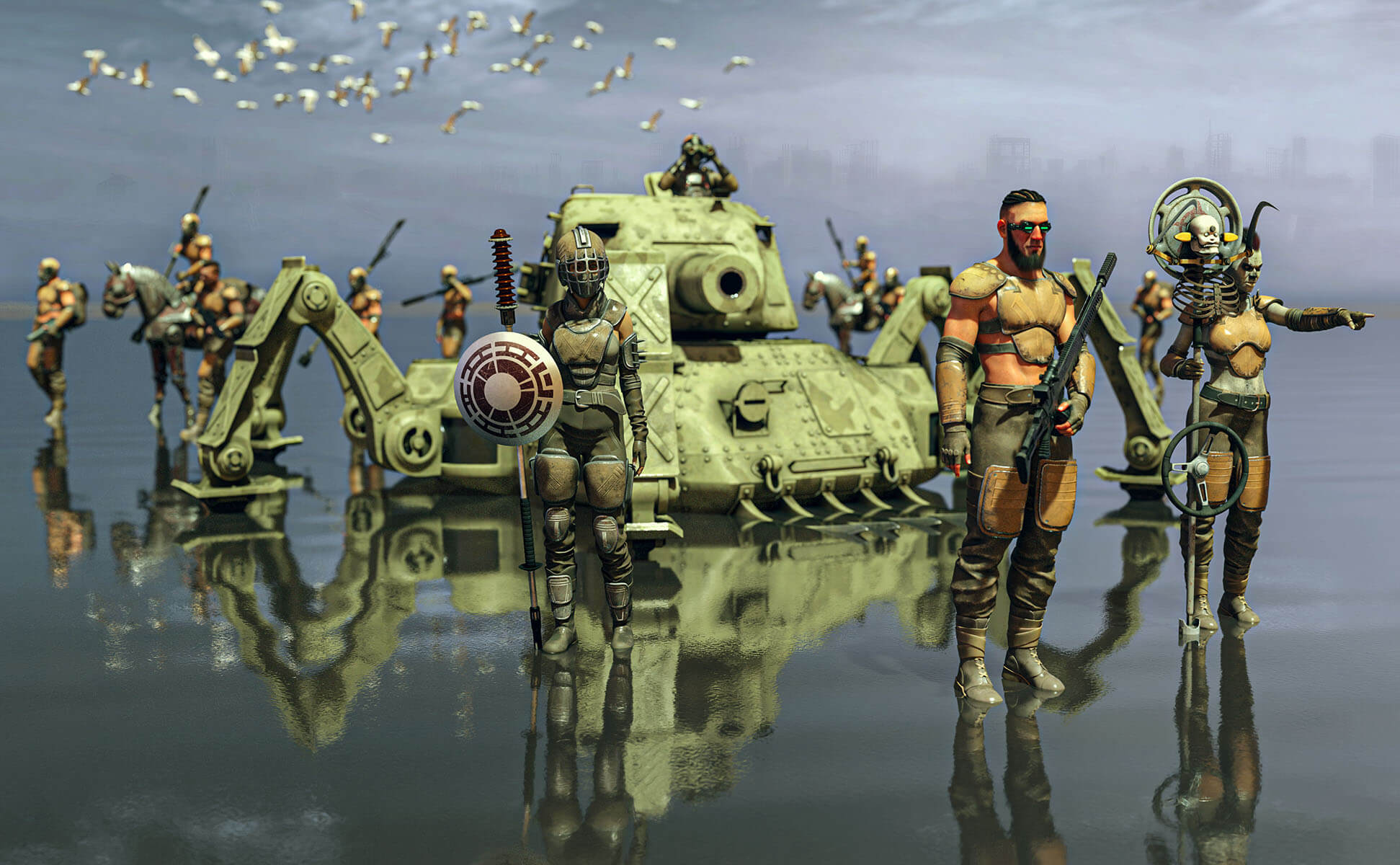 Diesel Dayz On the March 3D Render, Digital Art by SydneyKeys