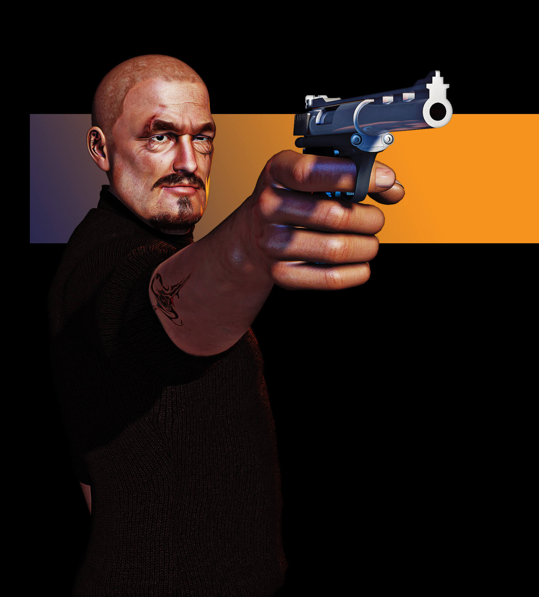 Max Bonesteel 3D Render, Digital Art by SydneyKeys