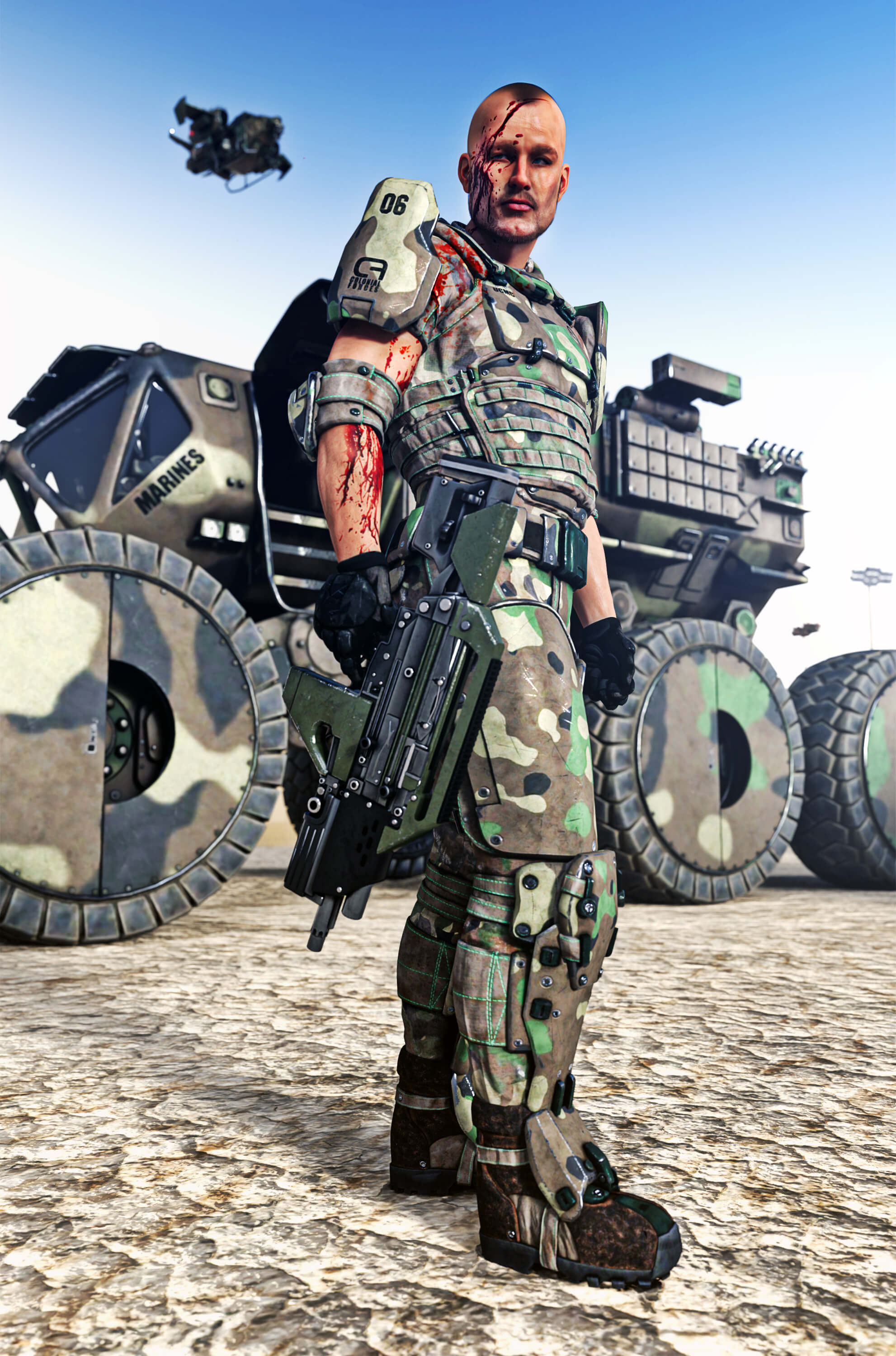 Semper Fidelis Brother 3D Render, Digital Art by SydneyKeys