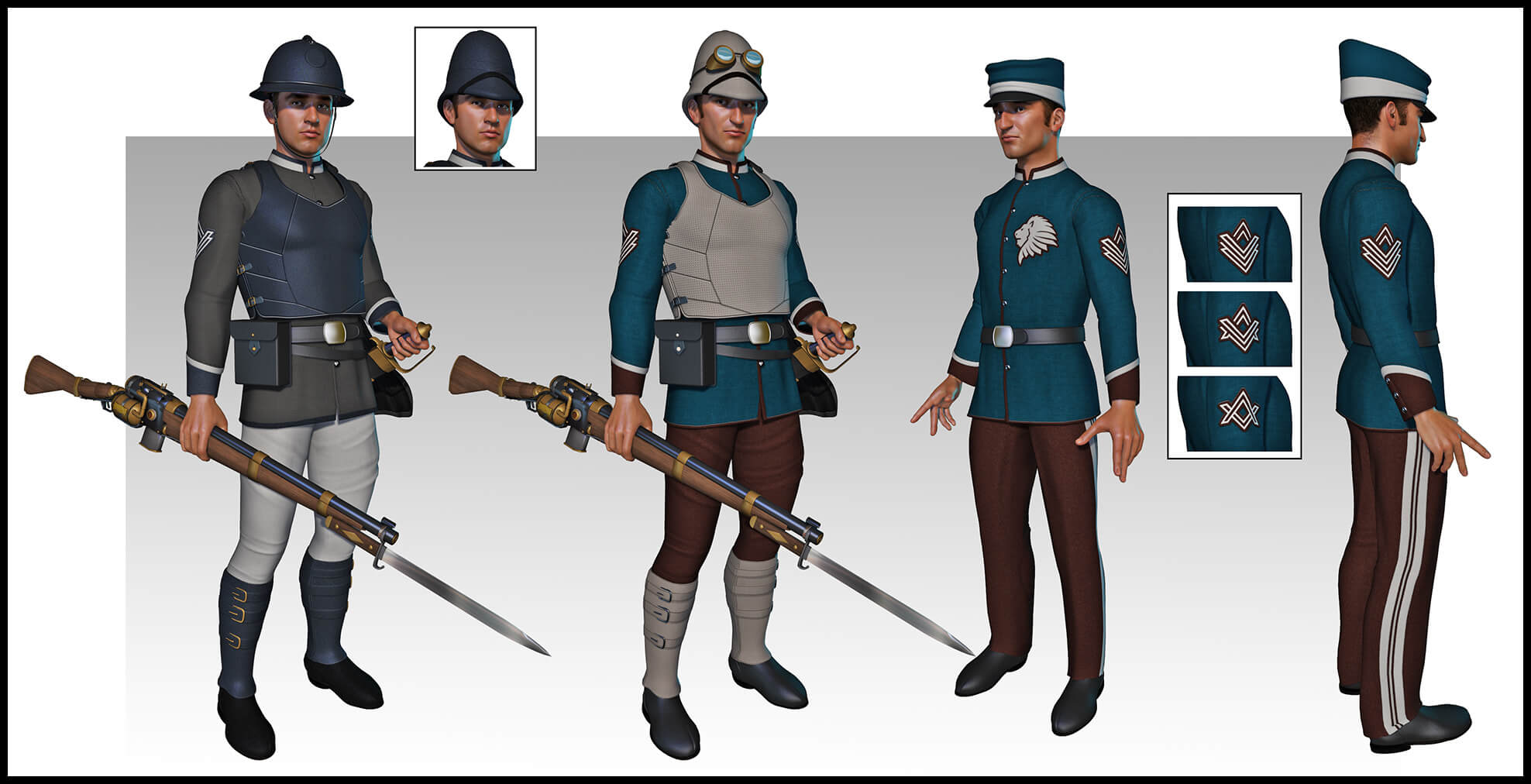 Steampunk Troopers 3D Render, Digital Art by SydneyKeys