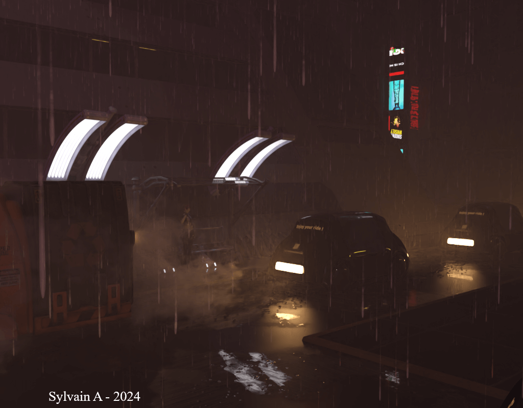 City neons 3D Render, Digital Art by Sylvain-A