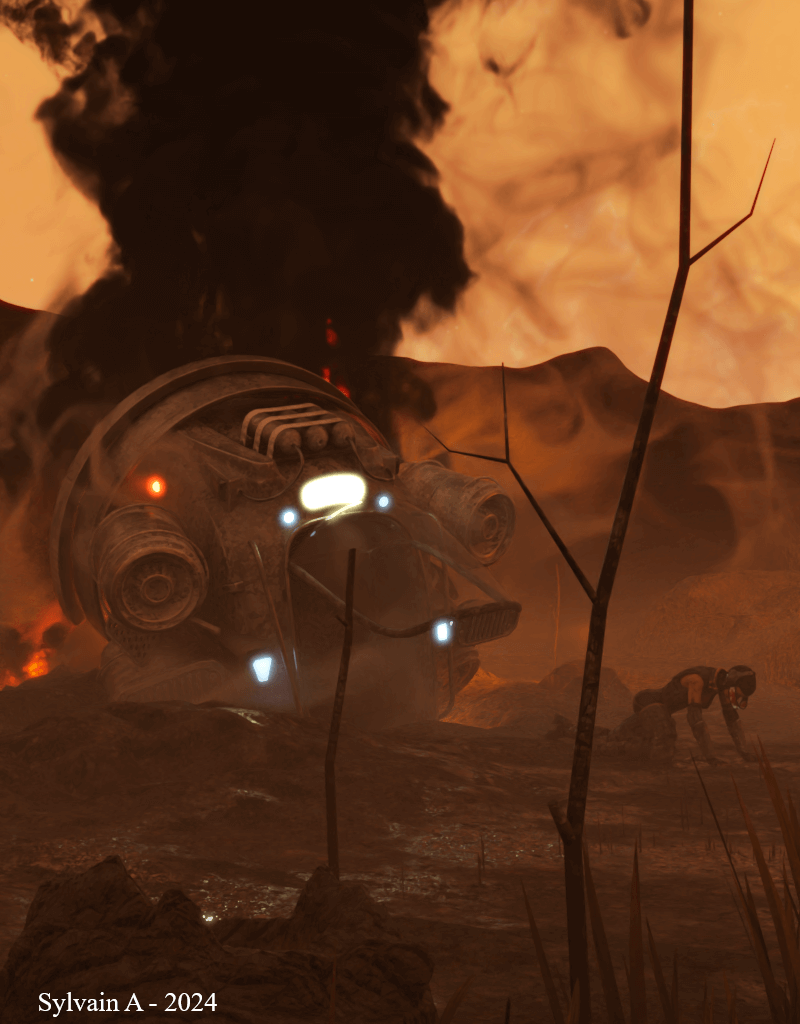 Crash. 3D Render, Digital Art by Sylvain-A