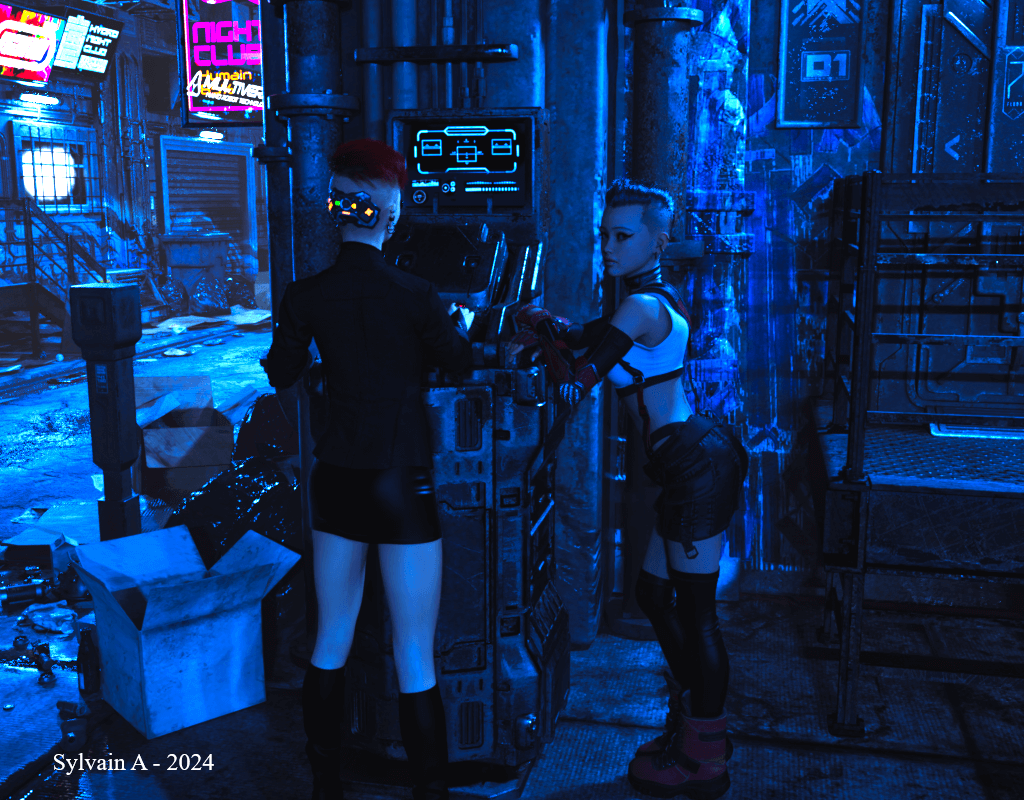 Cyberstreet. 3D Render, Digital Art by Sylvain-A