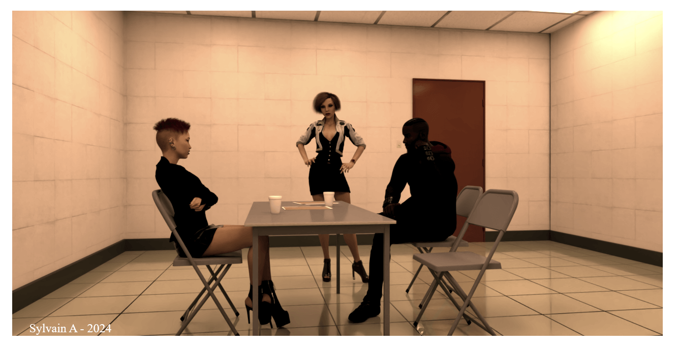 Interrogation room 3D Render, Digital Art by Sylvain-A