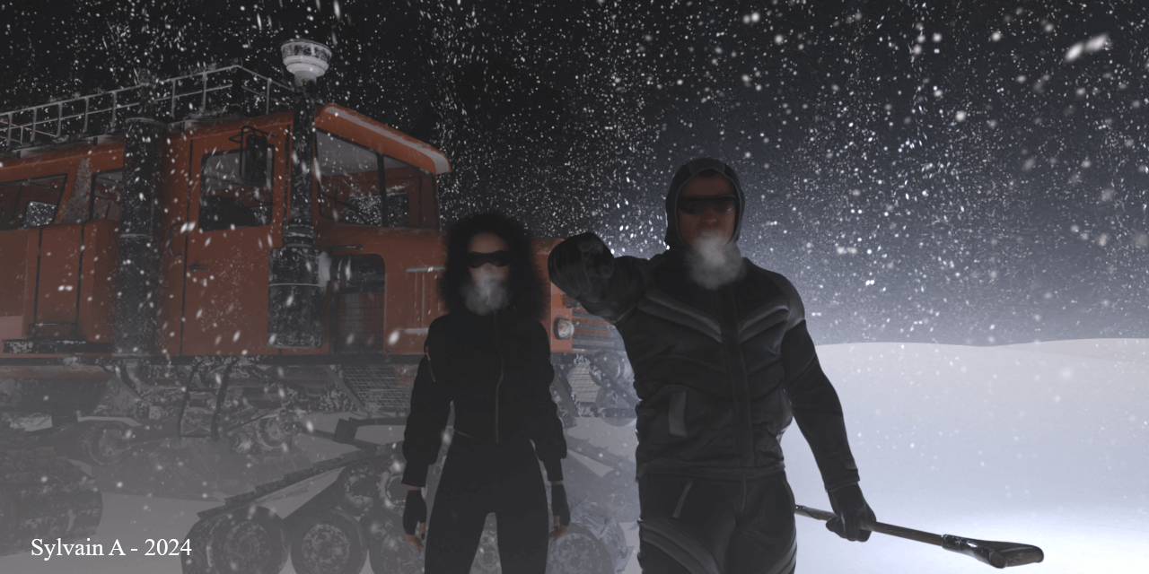 Snow. 3D Render, Digital Art by Sylvain-A