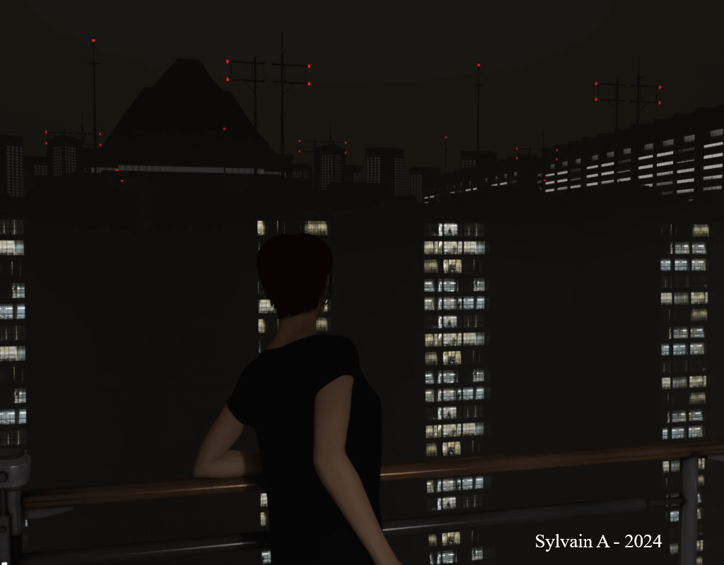 Summer city night 3D Render, Digital Art by Sylvain-A