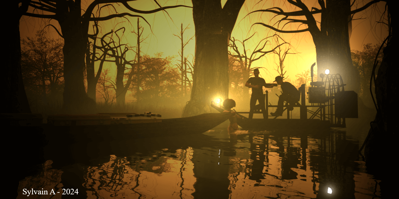 Swamp sunrise. 3D Render, Digital Art by Sylvain-A