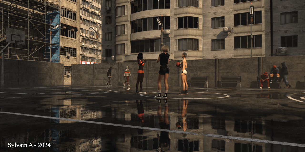 Urban life. 3D Render, Digital Art by Sylvain-A