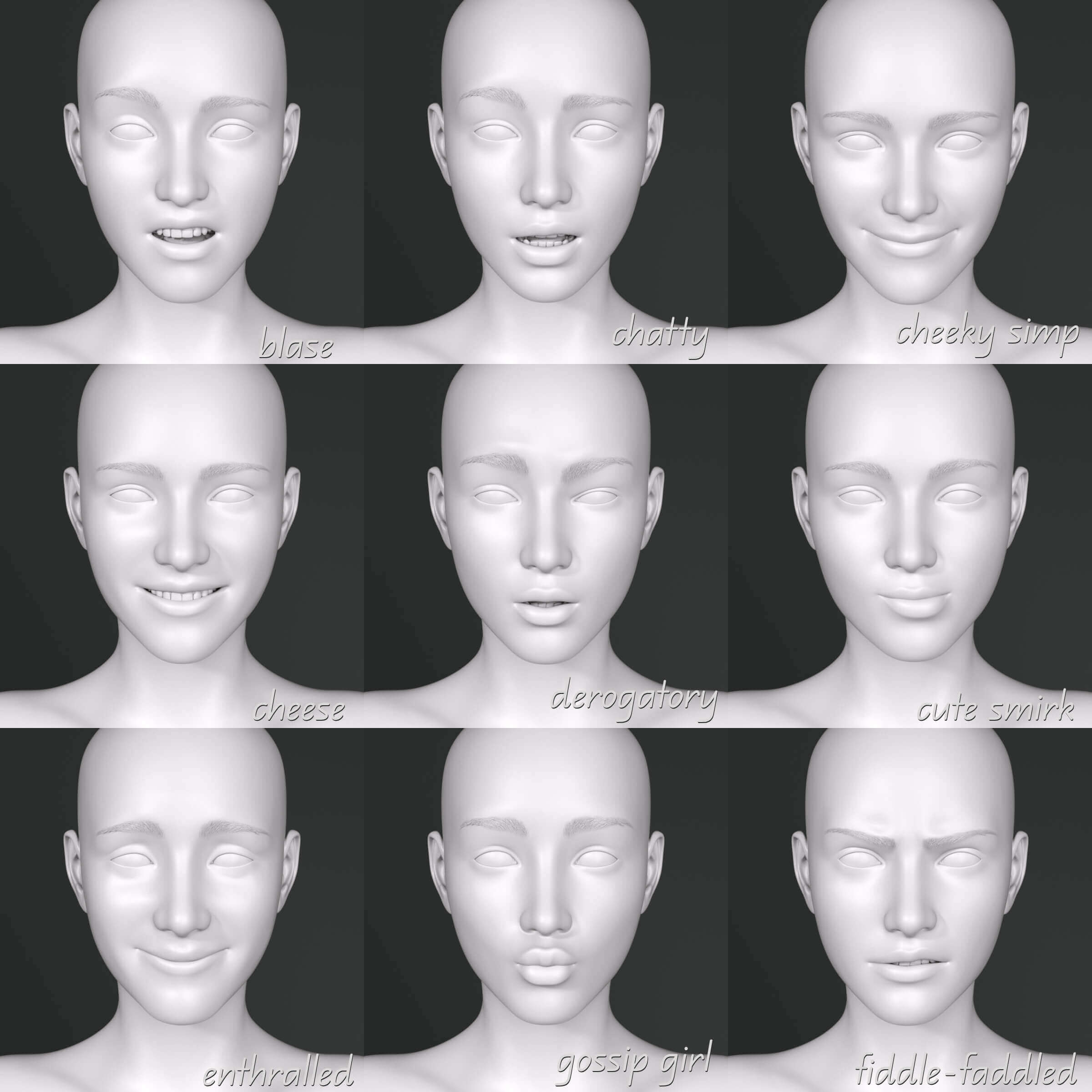 18 Custom Expressions for G8.1F - Wild Hearts Daz Content by Sza Trippie