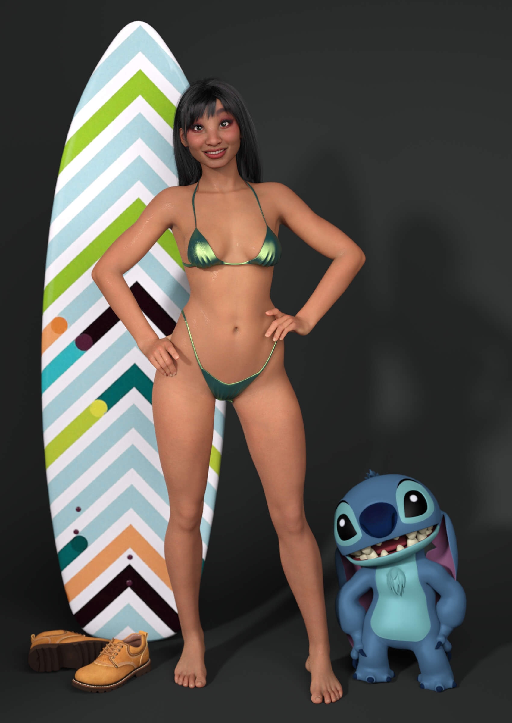 Nani Pelekai 3D Render, Digital Art by Sza Trippie