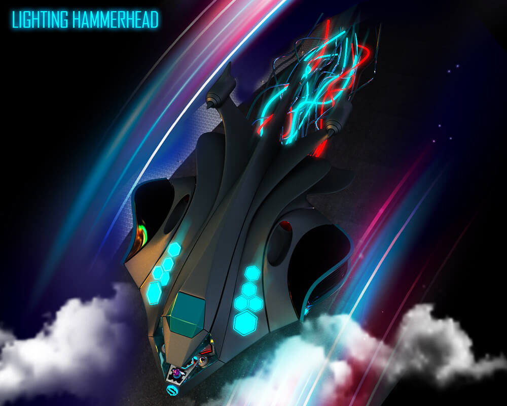 Spaceship Lighting Hammerhead - 3D Model by t rex