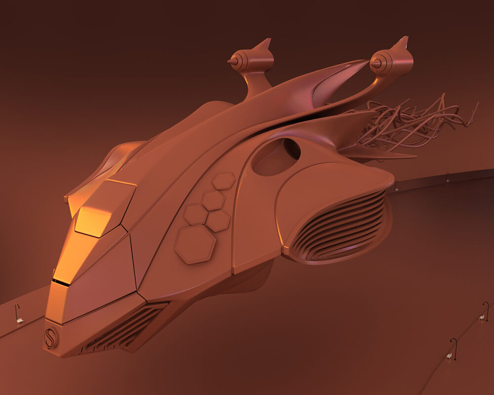 Spaceship Lighting Hammerhead - 3D Model by t rex