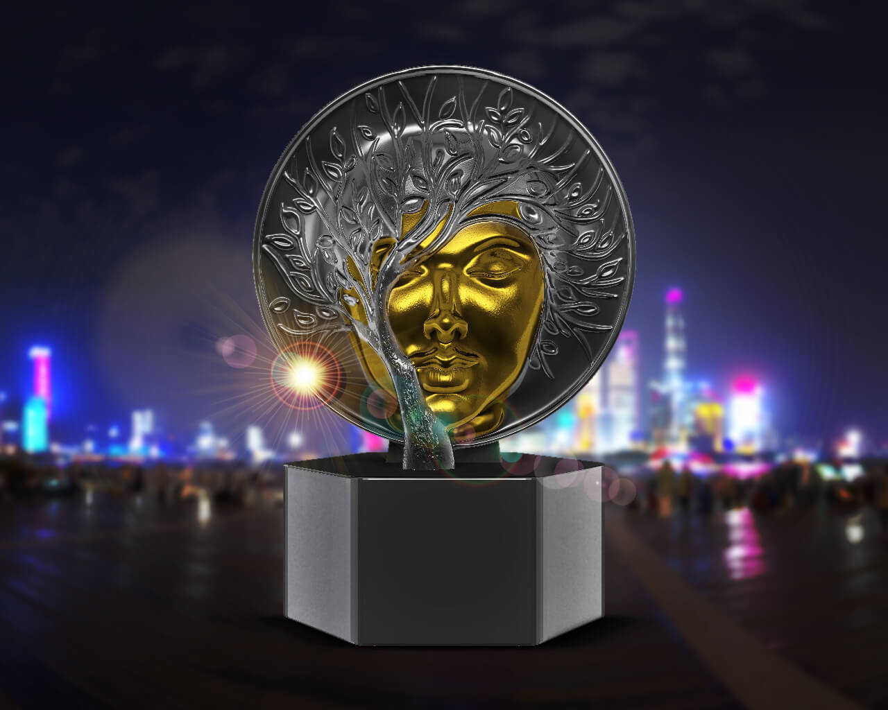 Tree Face Trophy - 3D Model by t rex