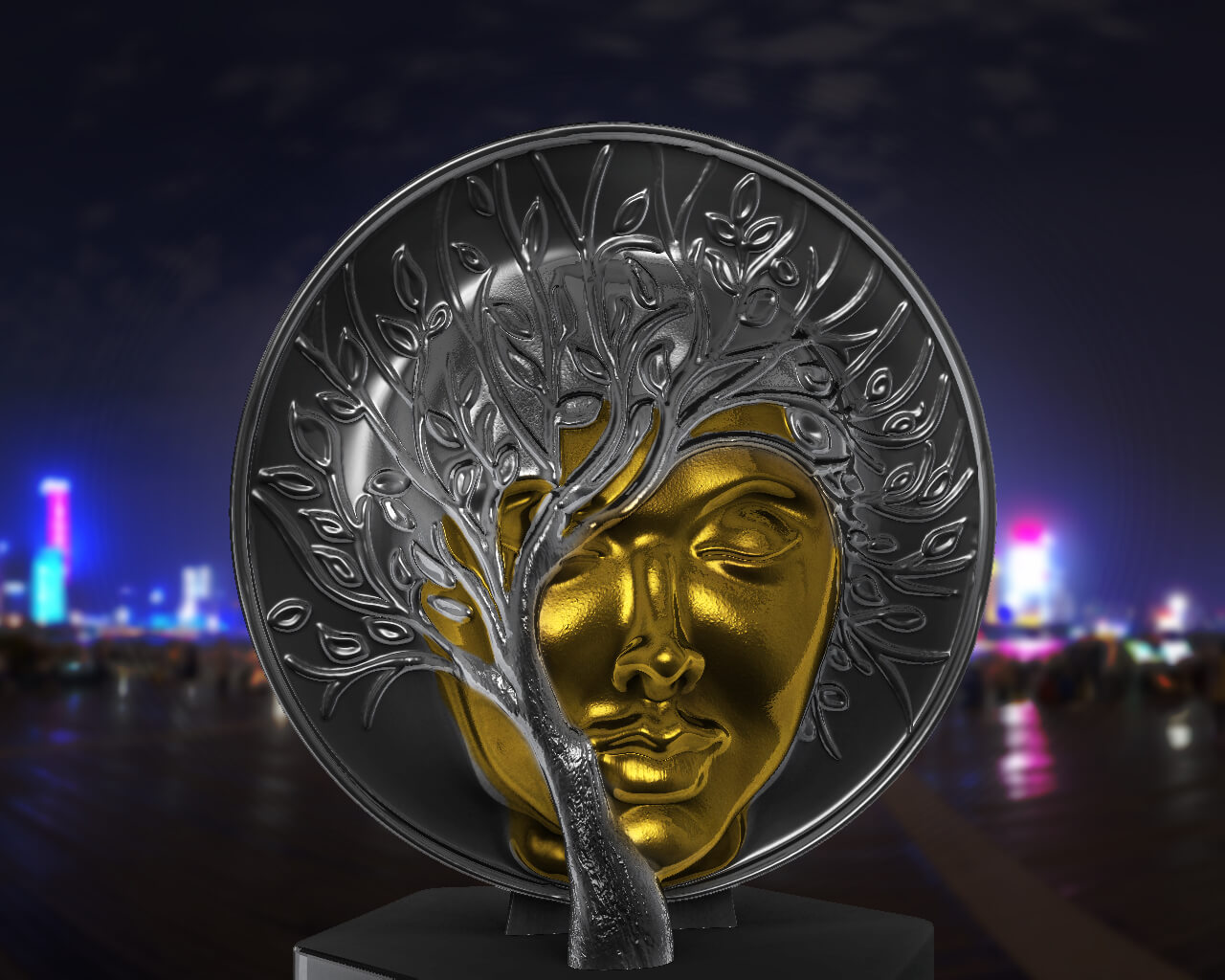 Tree Face Trophy - 3D Model by t rex