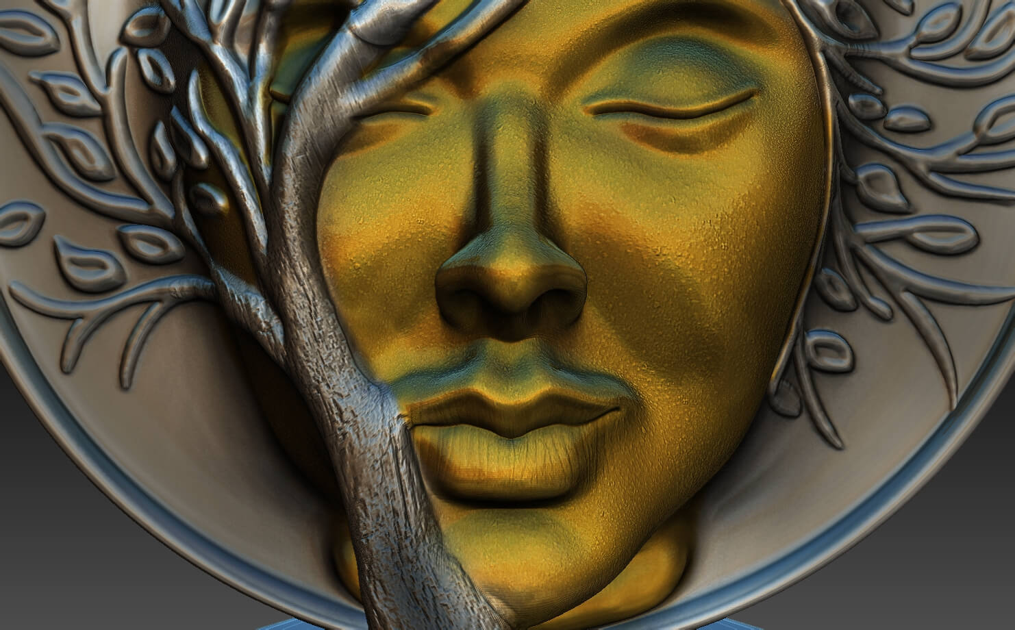 Tree Face Trophy - 3D Model by t rex