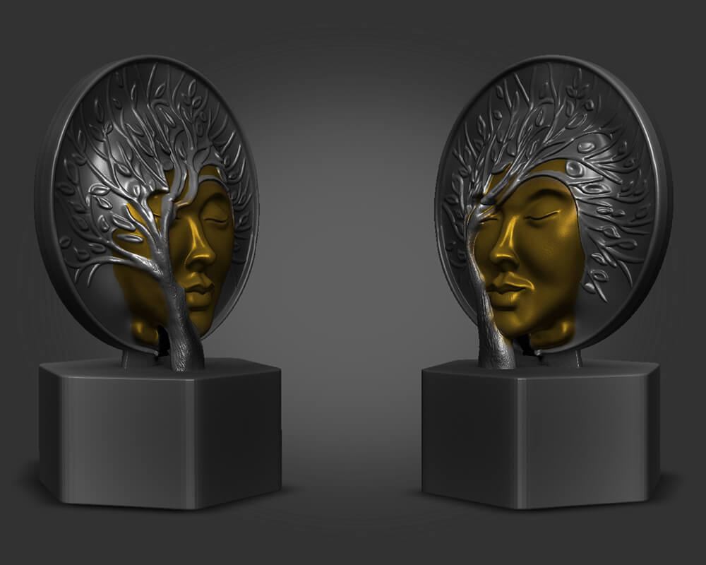 Tree Face Trophy - 3D Model by t rex