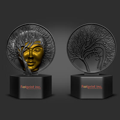 Tree Face Trophy - 3D Model by t rex