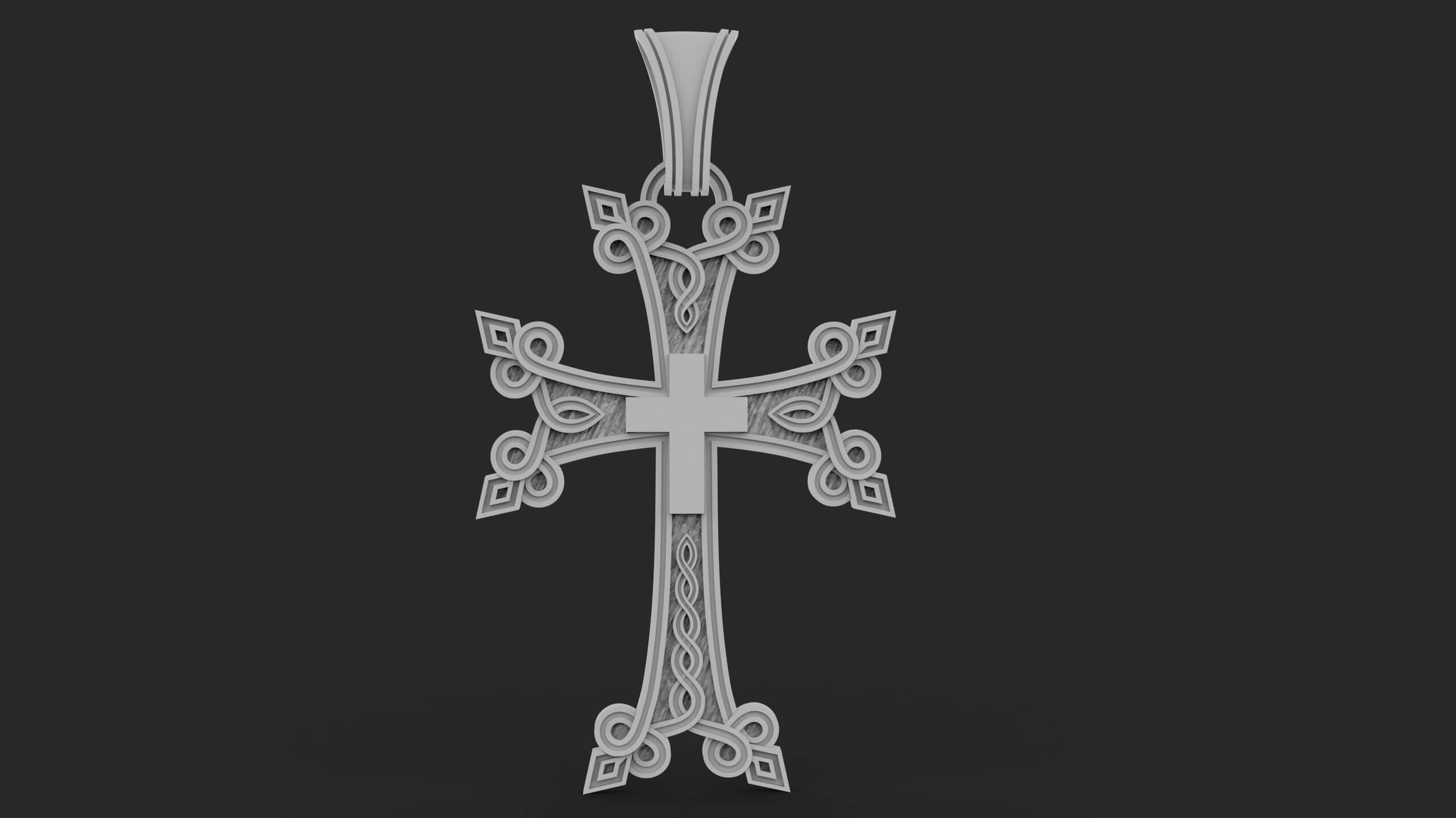 Cross With a Pattern - 3D Model by TahmAz