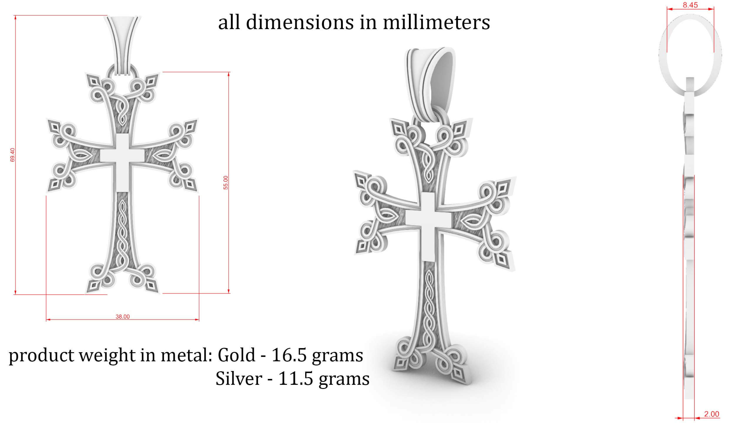Cross With a Pattern - 3D Model by TahmAz
