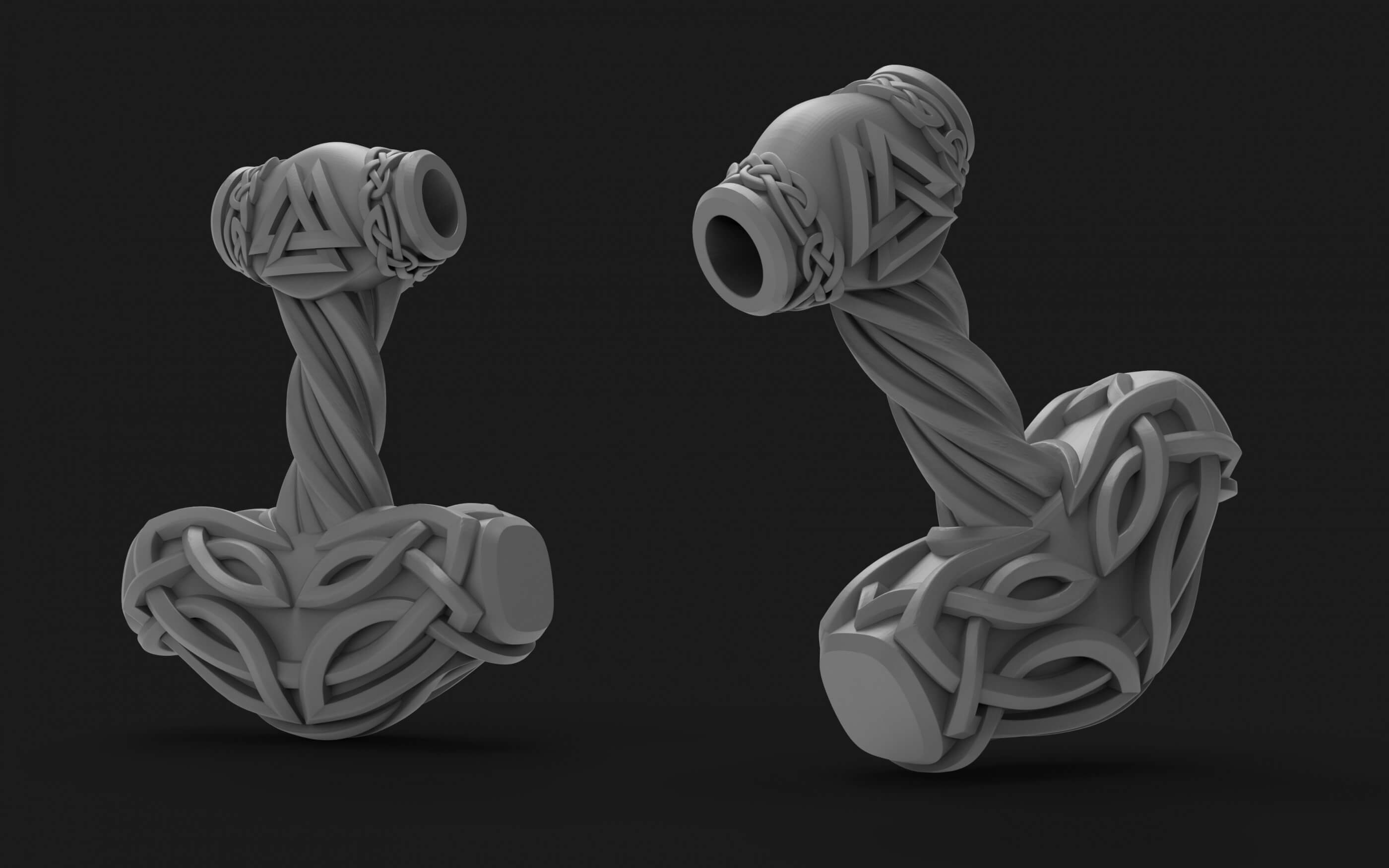 Thor Hammer Pendant - 3D Print Model by TahmAz