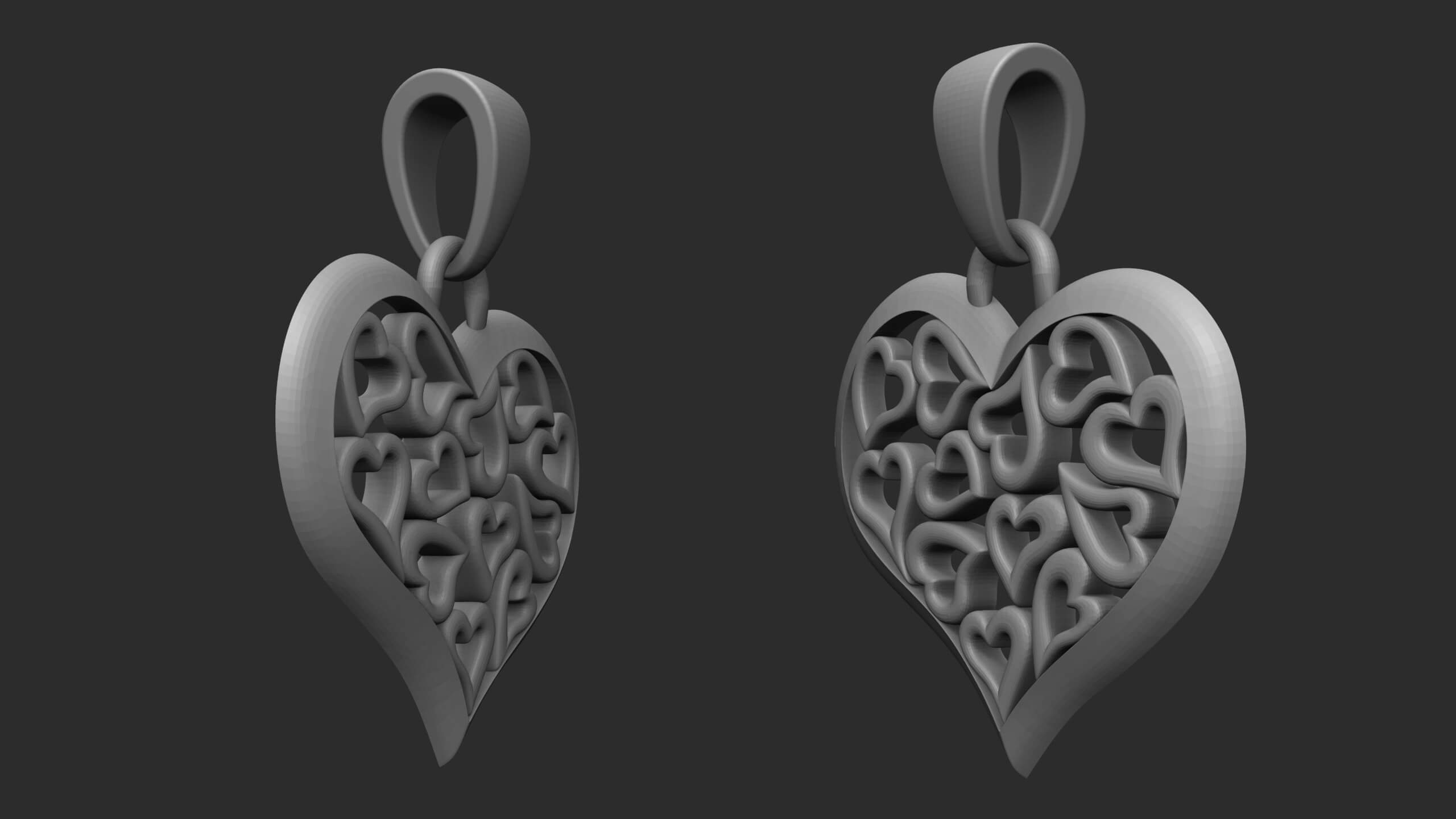 Heart Pendant - 3D Model by TahmAz