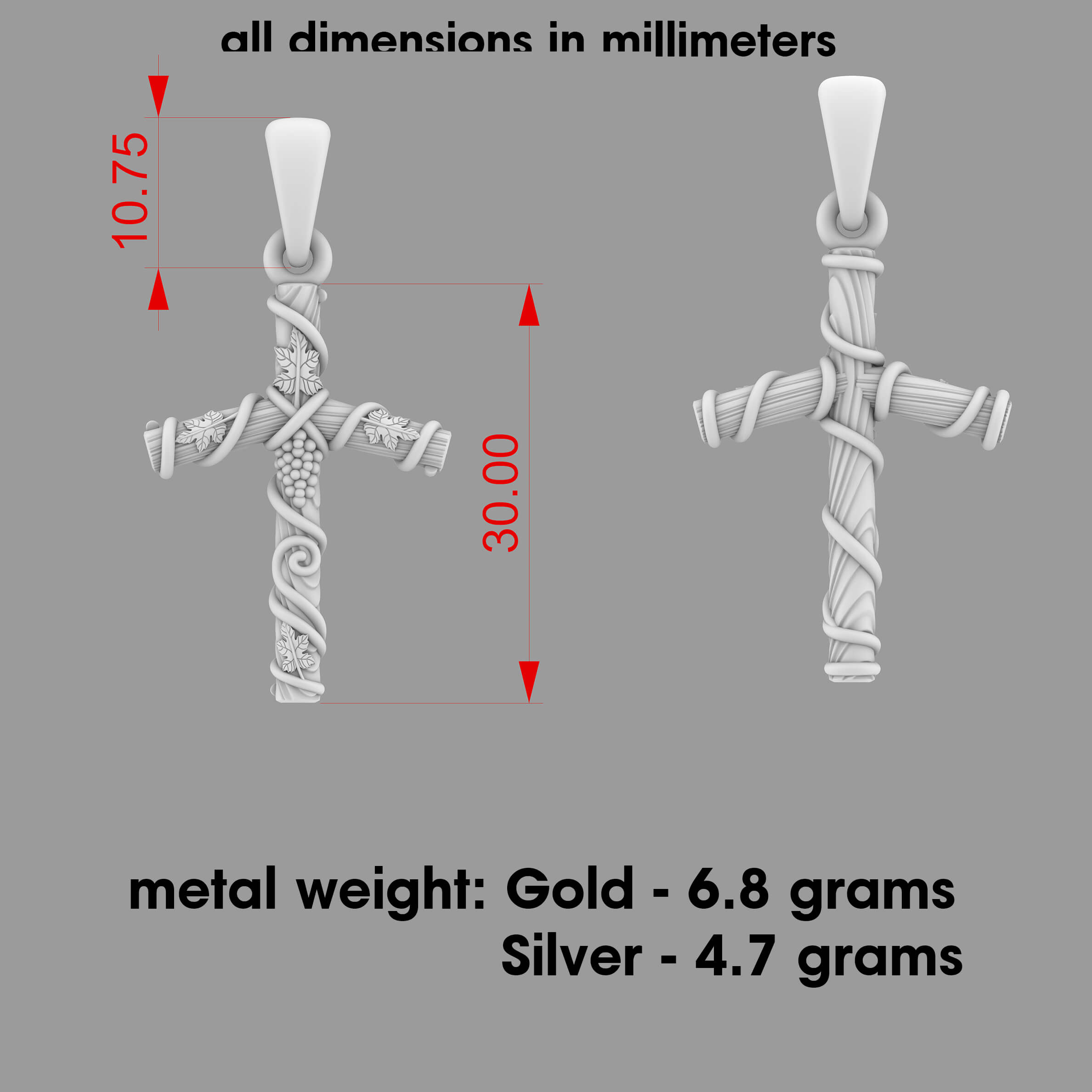 Jeweled Georgian Cross - 3D Print Model by TahmAz