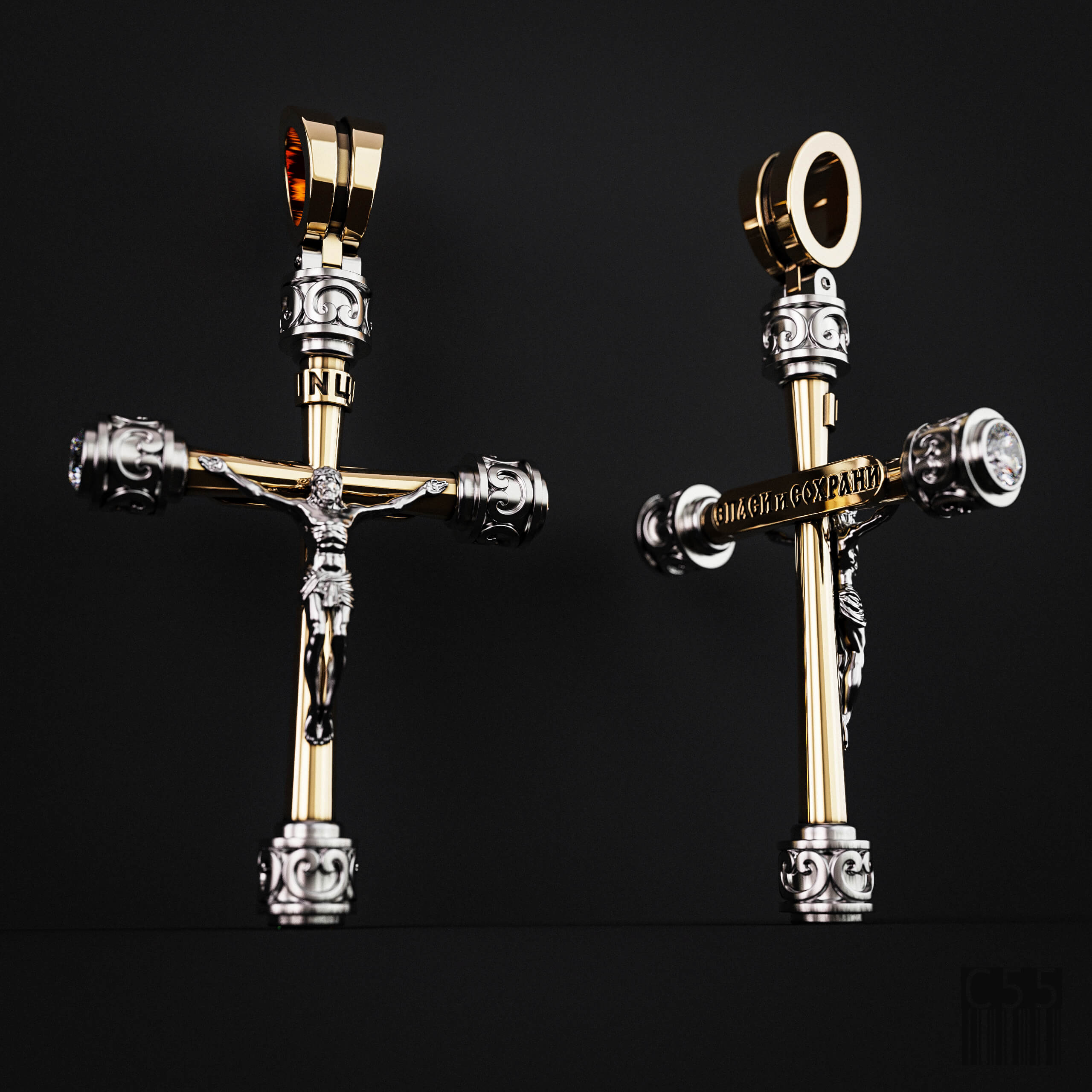 Jeweled Cross - 3D Print Model by TahmAz