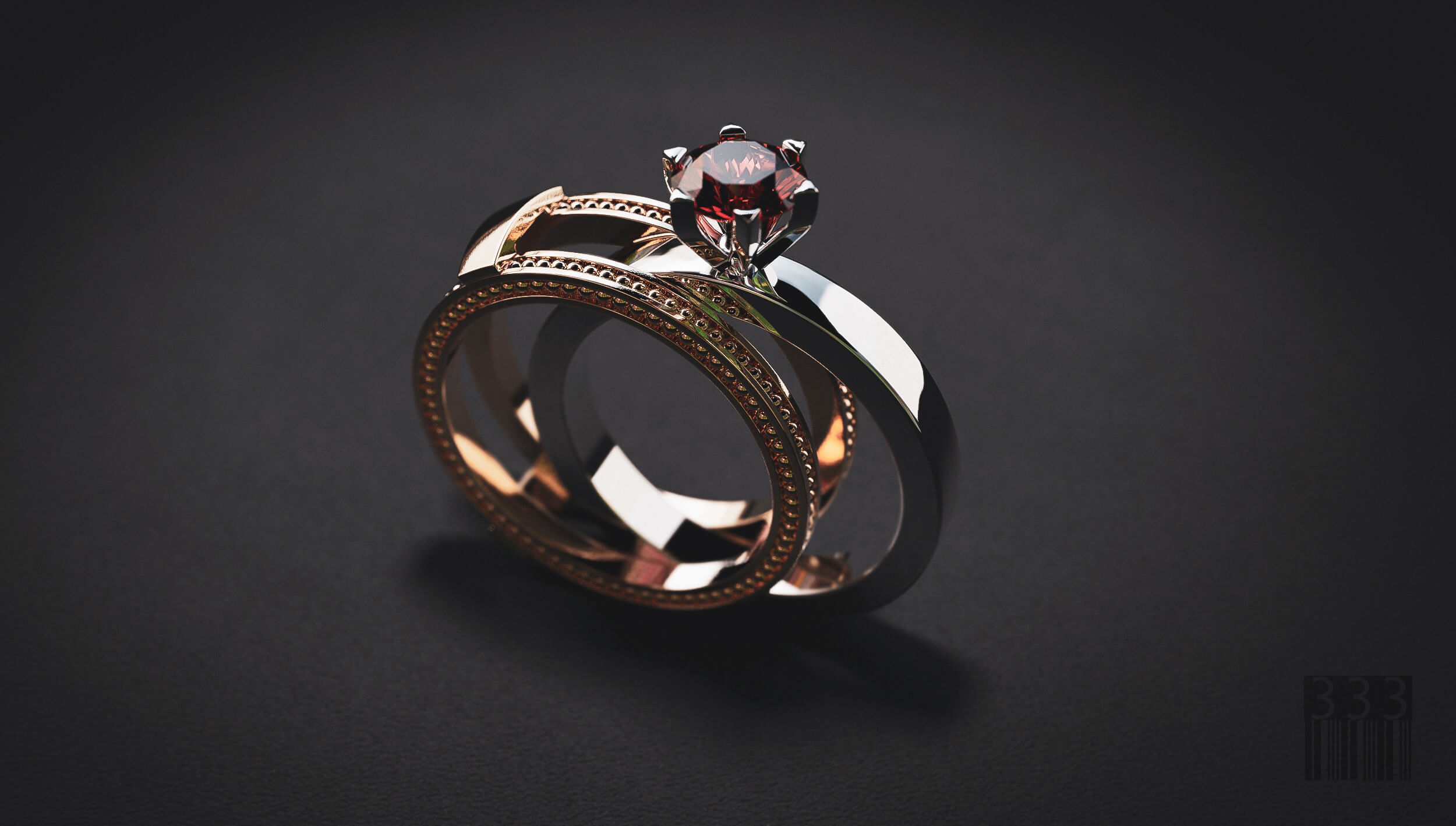 Jewellery Collapsible Ring With Stone - 3D Model by TahmAz