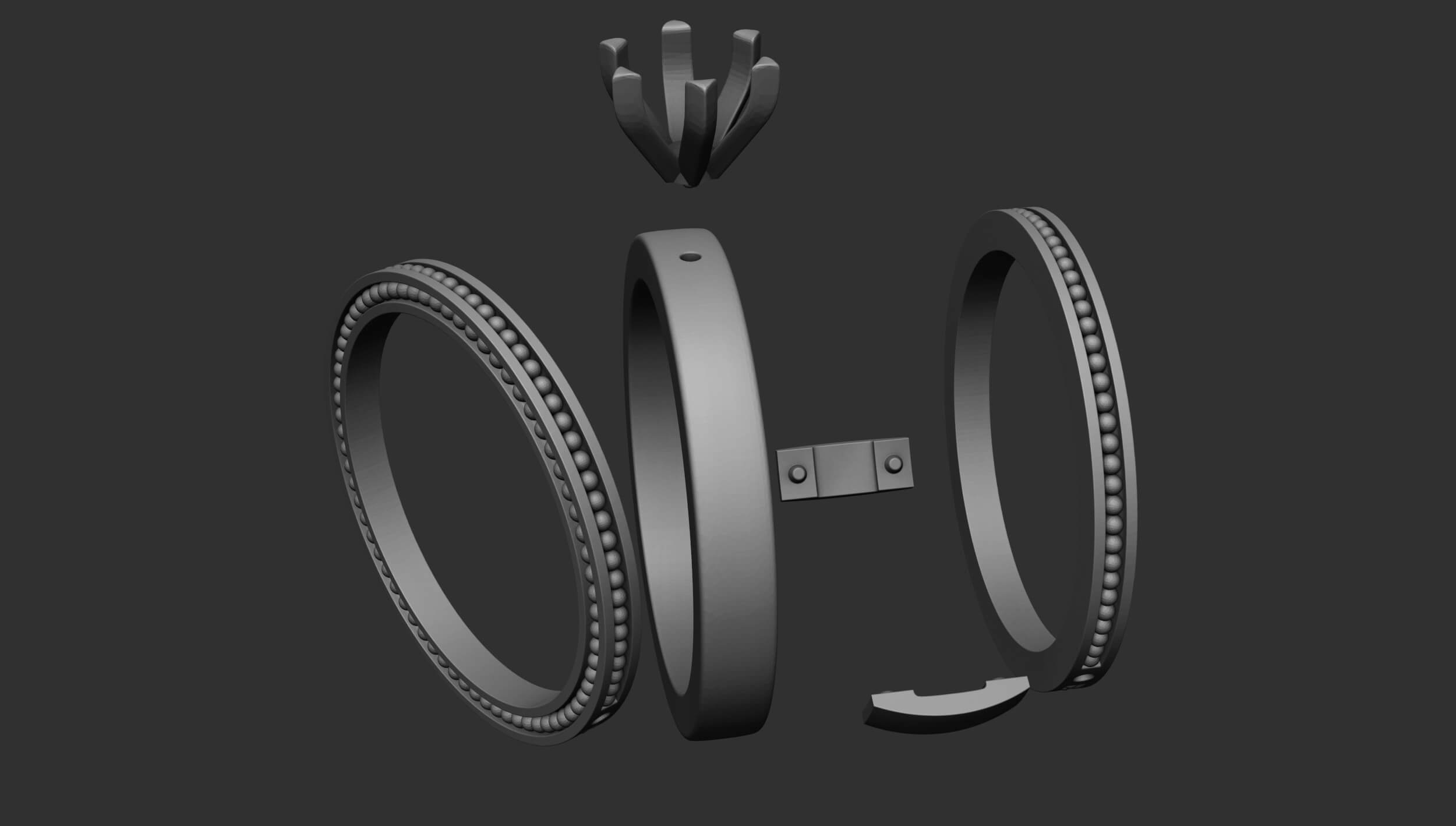 Jewellery Collapsible Ring With Stone - 3D Model by TahmAz