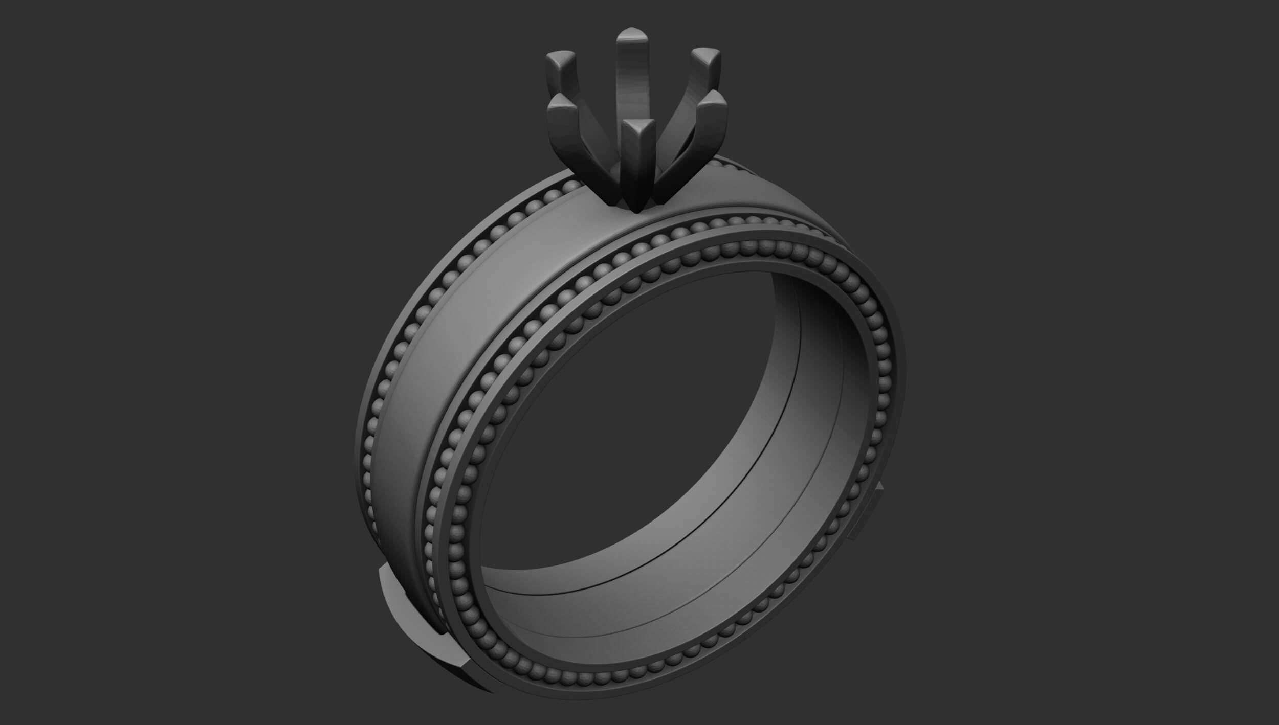 Jewellery Collapsible Ring With Stone - 3D Model by TahmAz