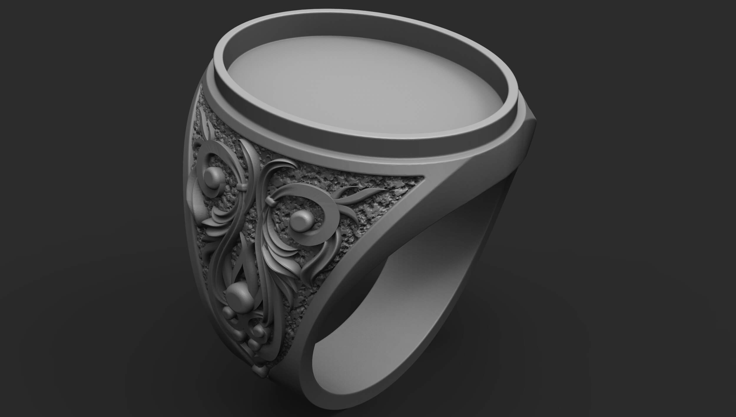 Mens Ring With Stone - 3D Model by TahmAz