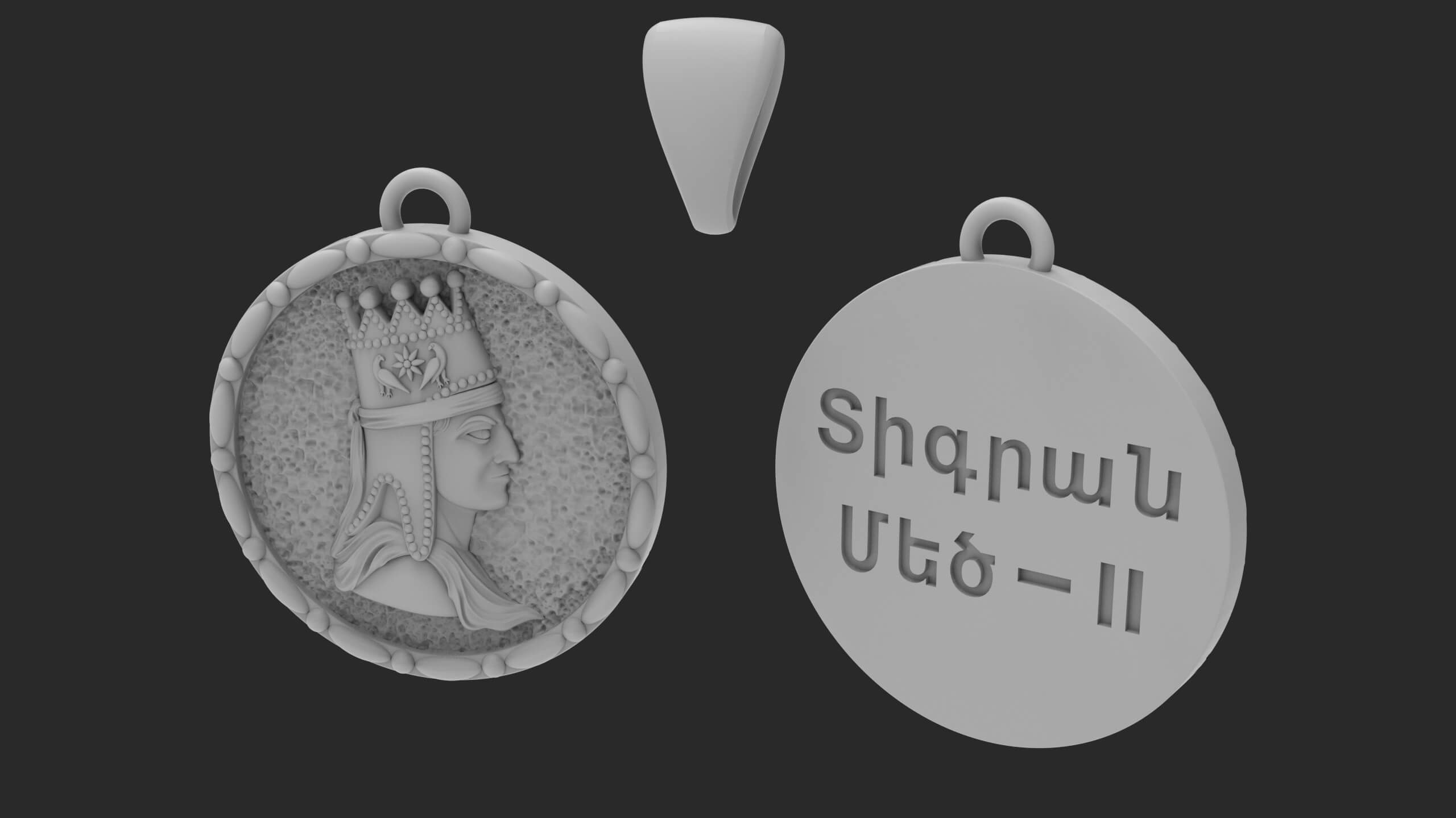 King Tigran 2 Pendant - 3D Print Model by TahmAz