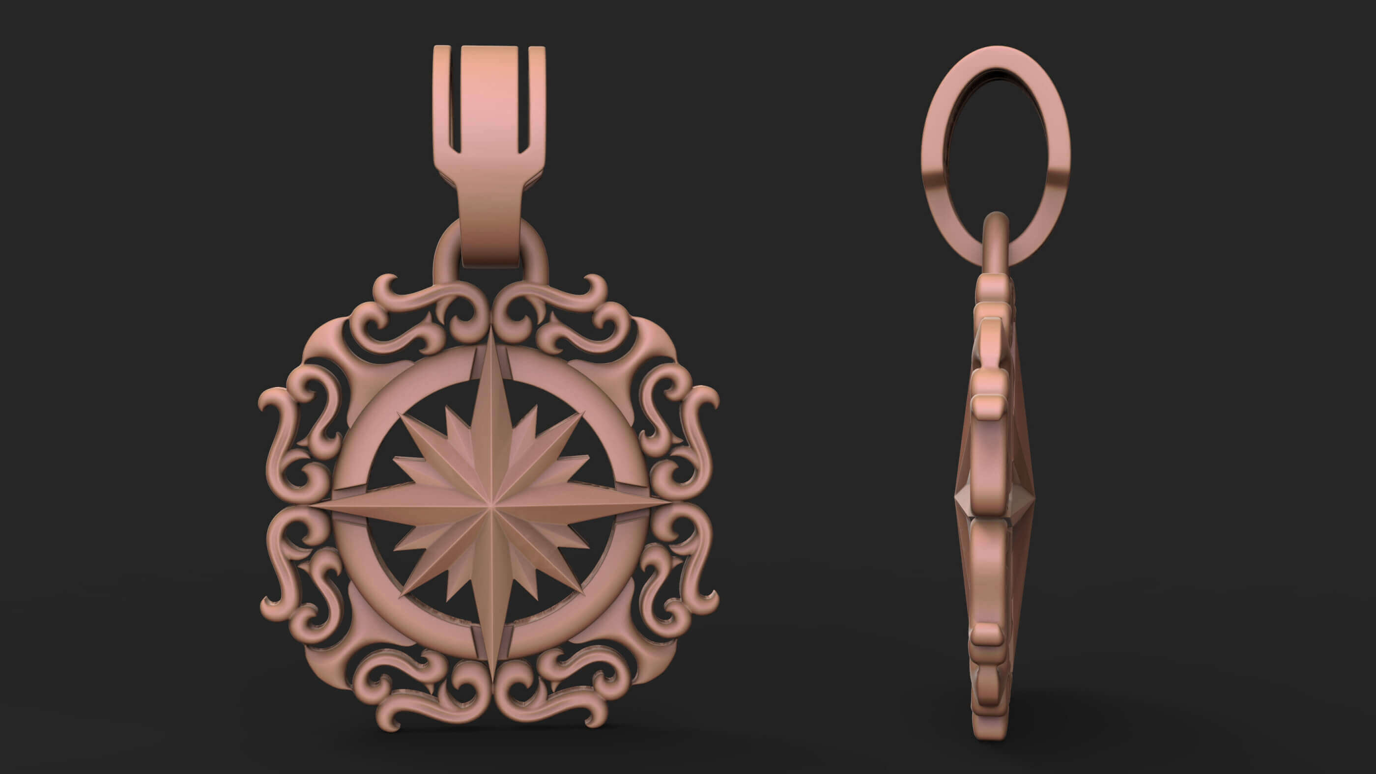 Wind Rose Pendant - 3D Print Model by TahmAz
