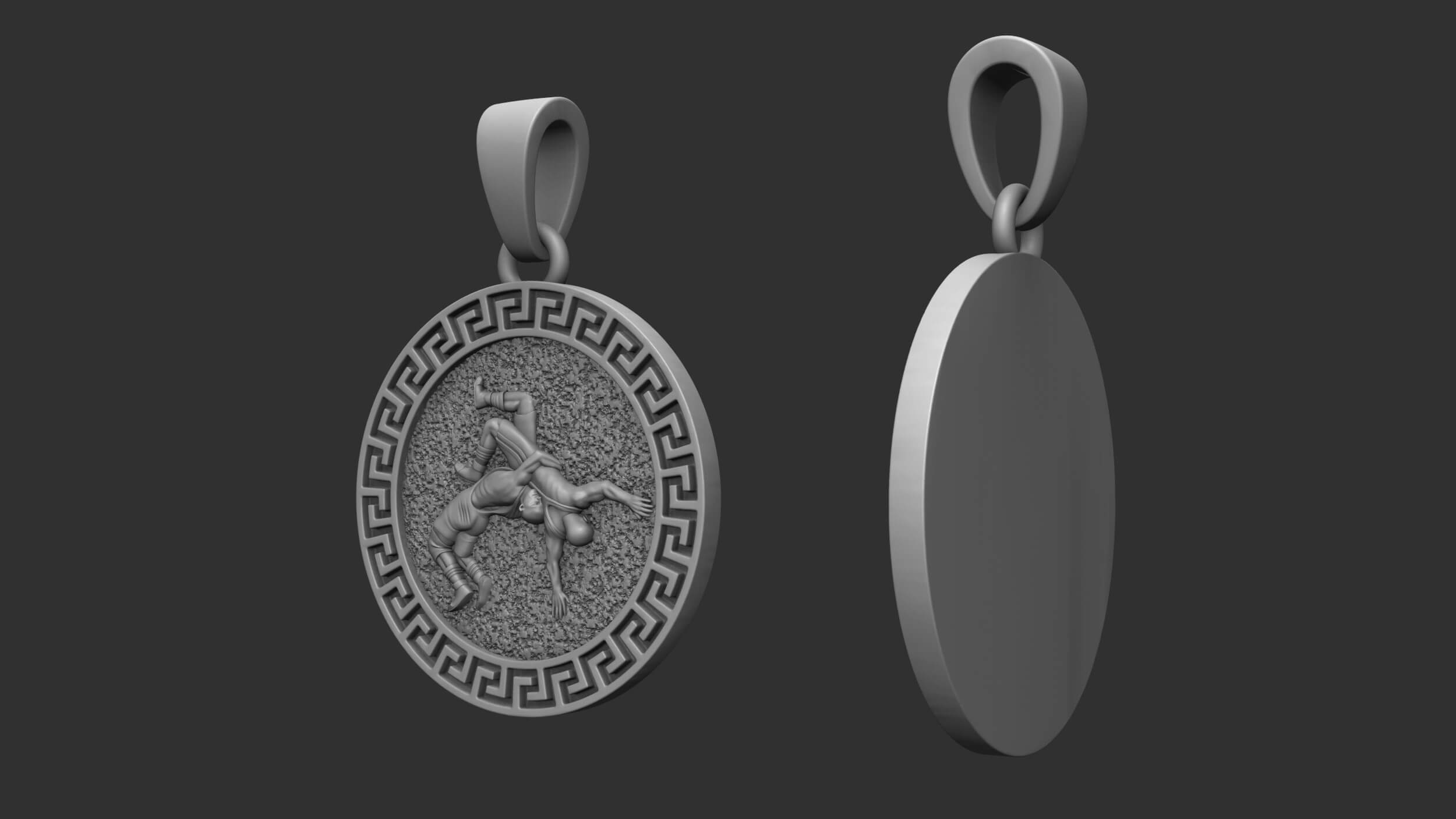 Wrestling Pendant - 3D Model by TahmAz