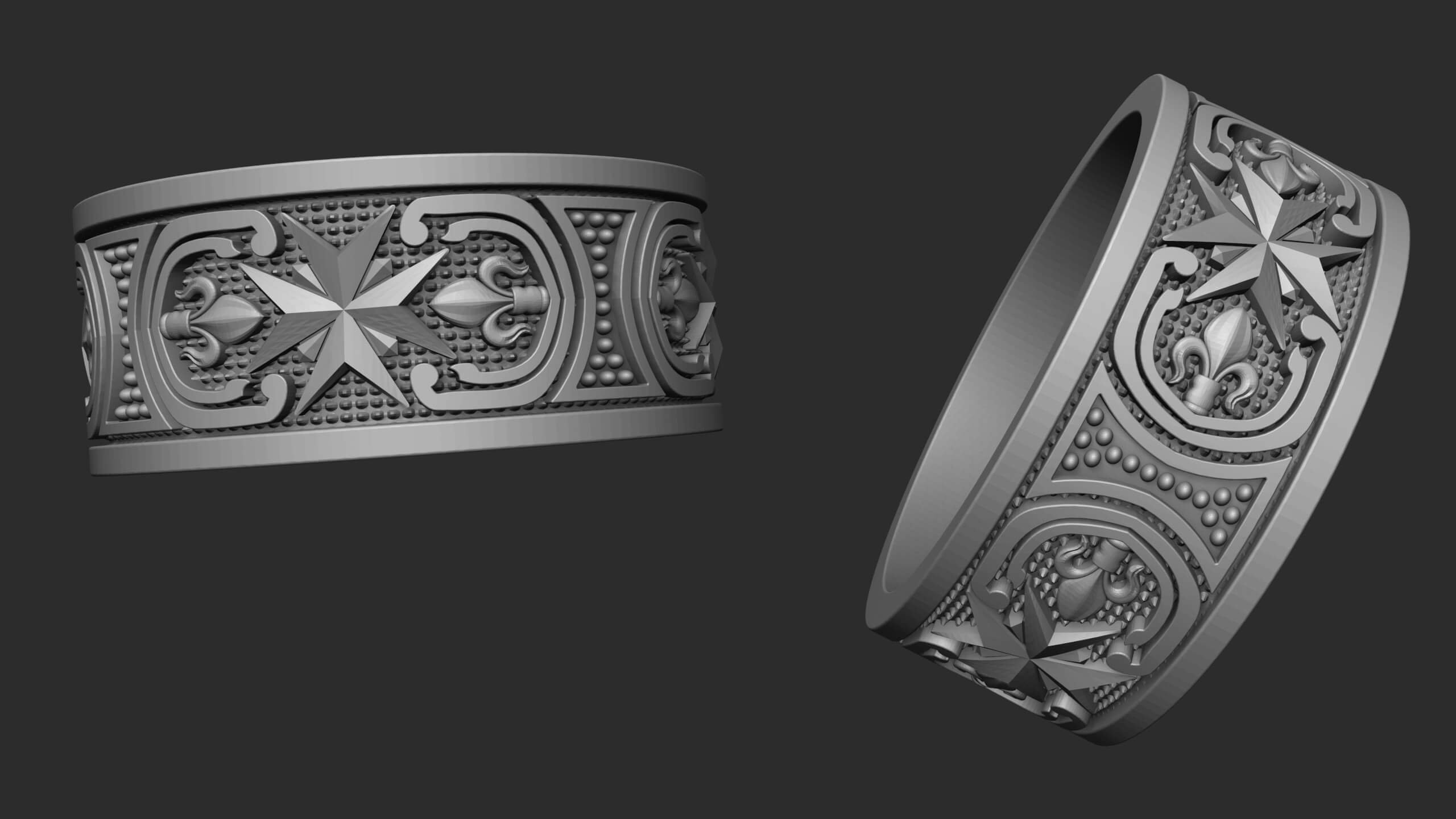 Ring With a Pattern - 3D Print Model by TahmAz