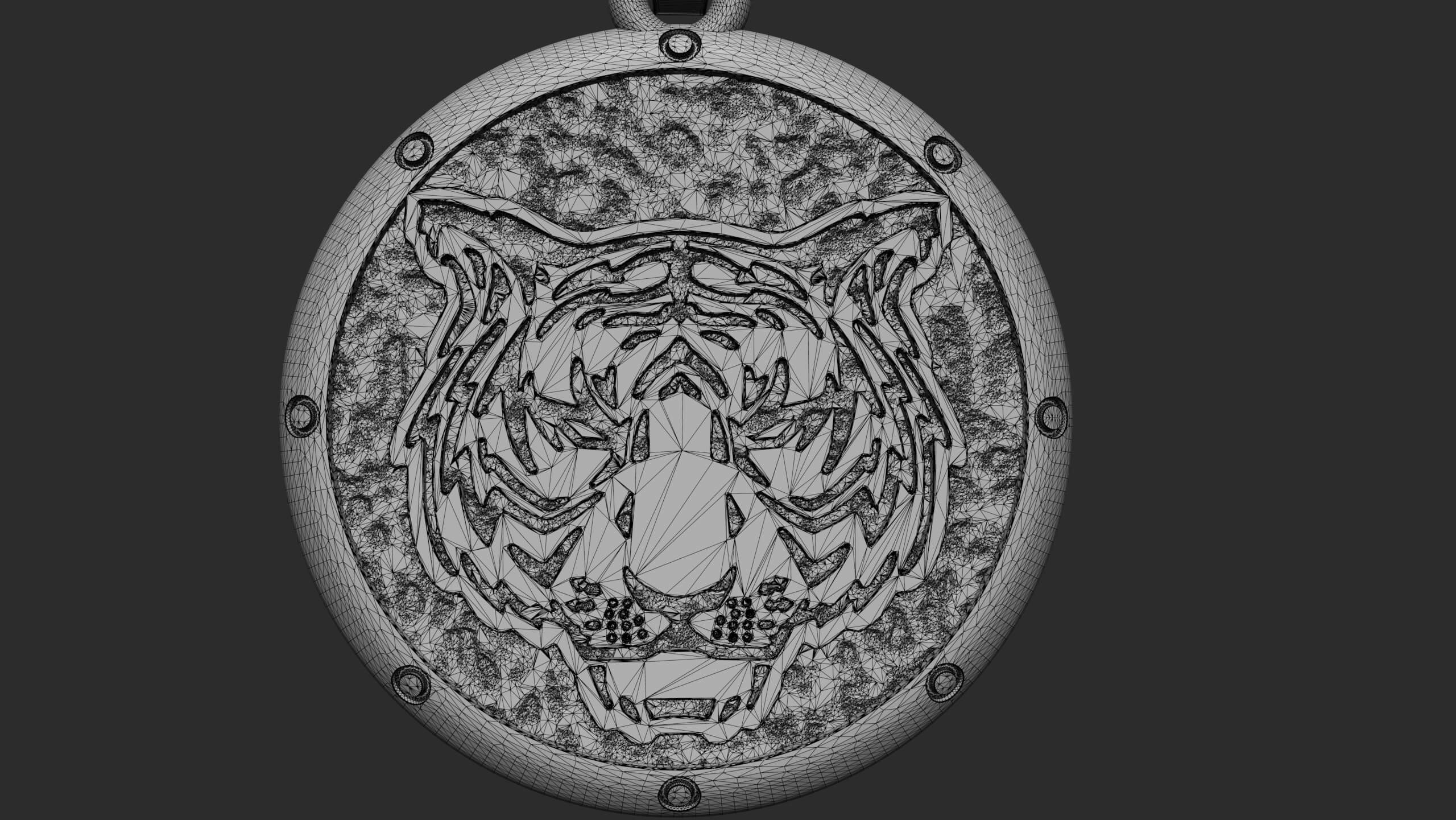 Tiger Pendant - 3D Print Model by TahmAz