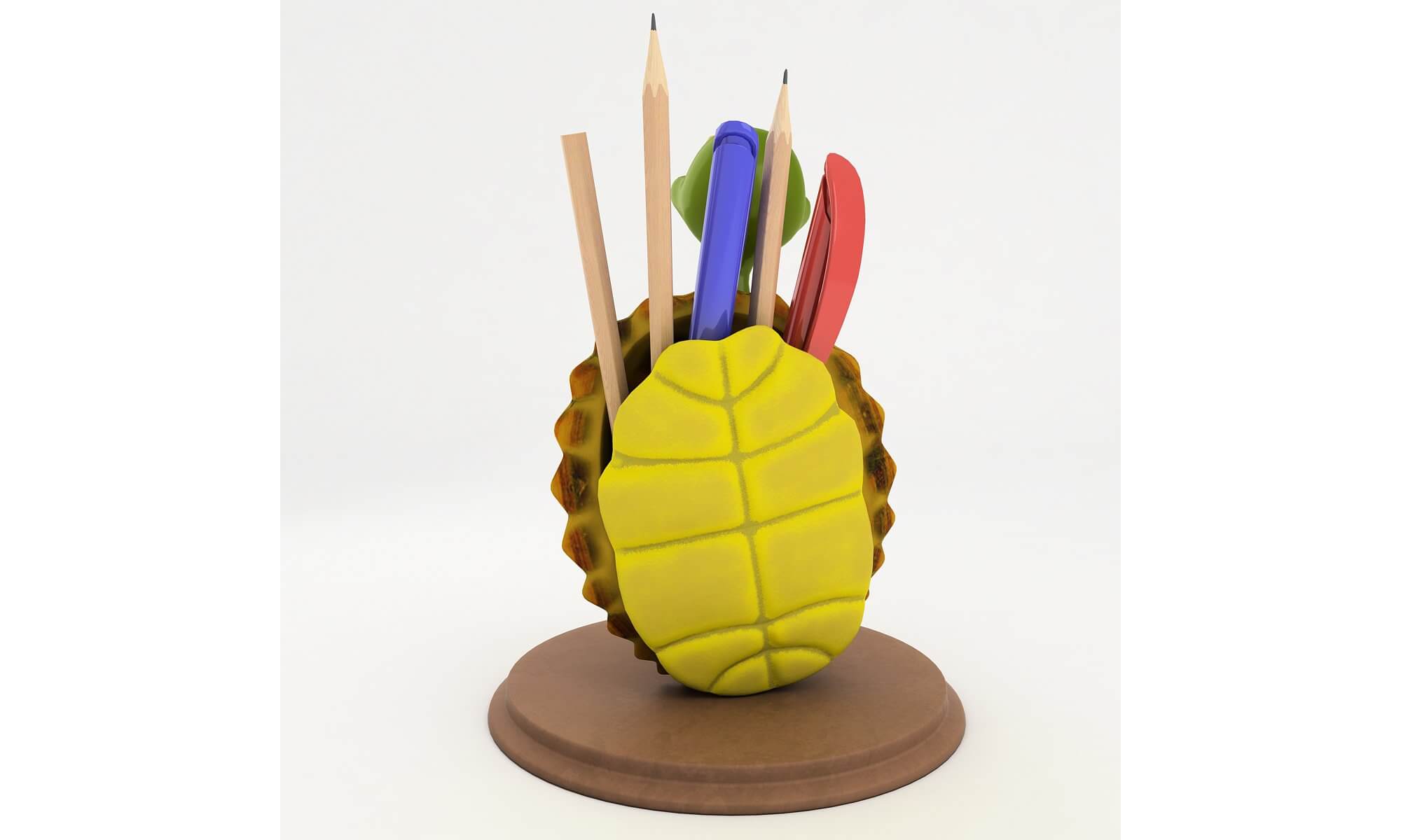 Turtle Stand For Pens and Pencils - 3D Model by Takoyto
