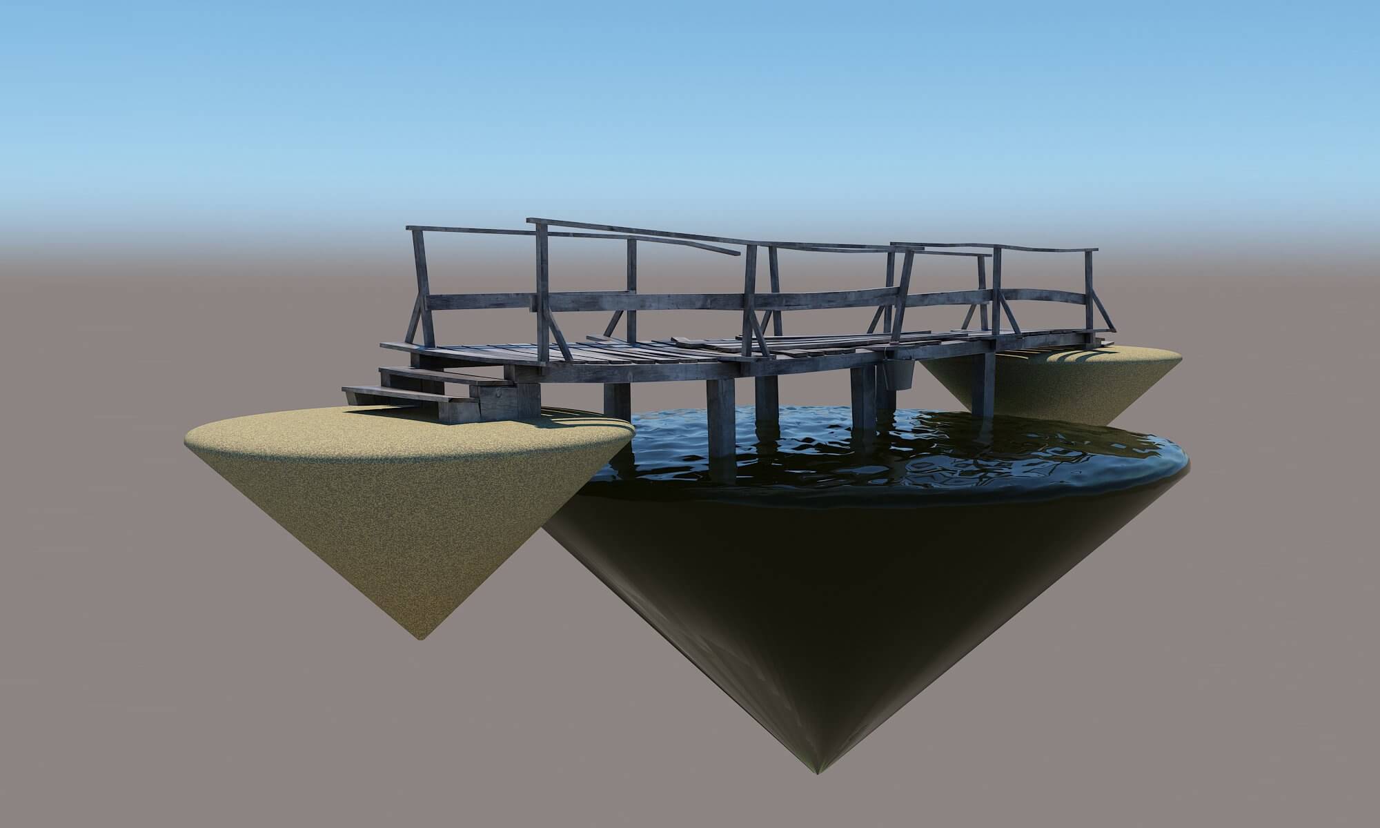 Wooden Bridge - 3D Model by Takoyto