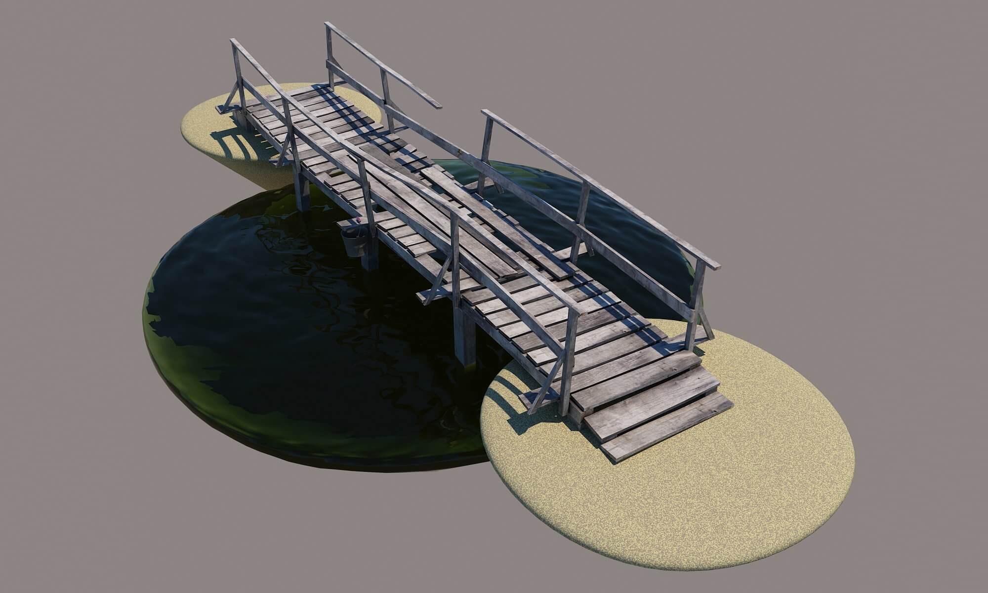 Wooden Bridge - 3D Model by Takoyto