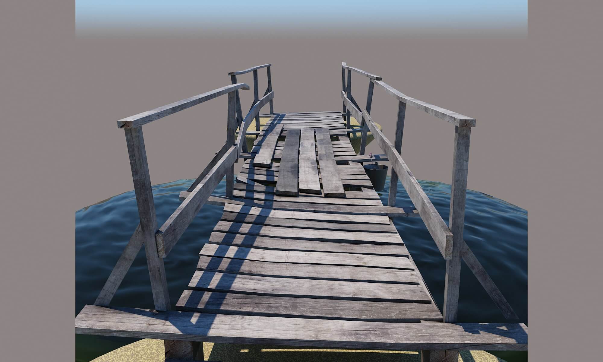 Wooden Bridge - 3D Model by Takoyto