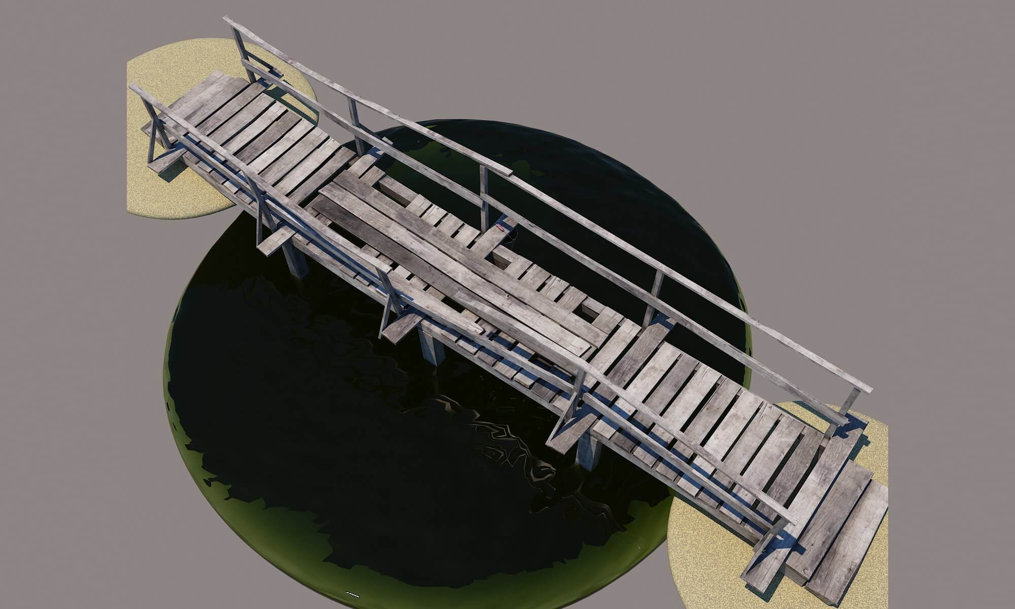 Wooden Bridge - 3D Model by Takoyto