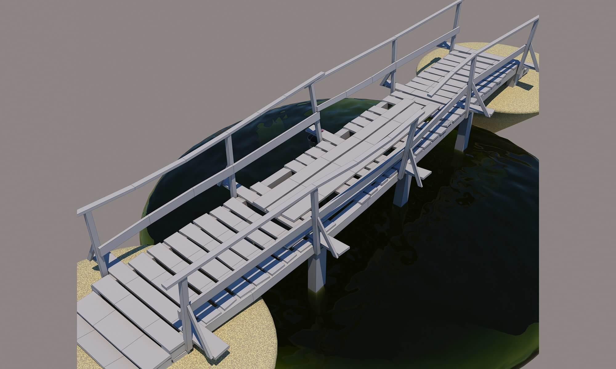 Wooden Bridge - 3D Model by Takoyto
