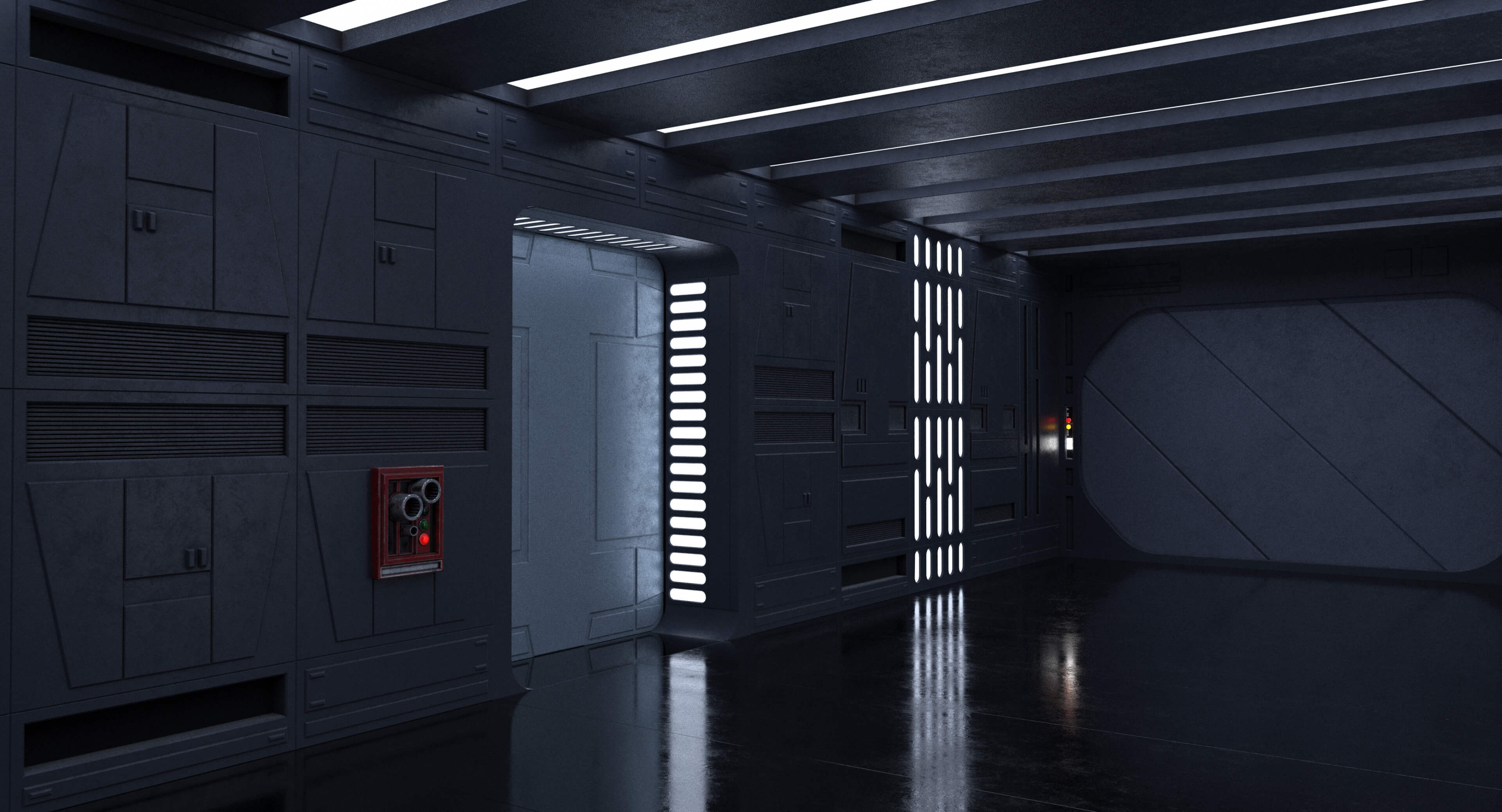 Imperial Corridors 01 3D Render, Digital Art by TALON-3D